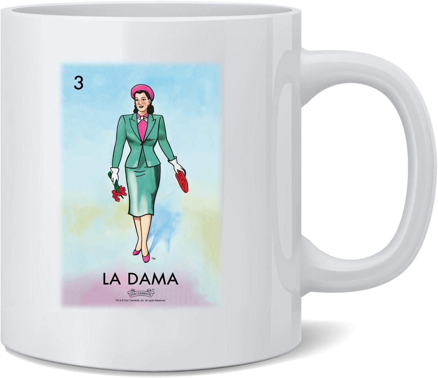La DAMA Woman Lady Loteria Card Mexican Bingo Ceramic Coffee Mug Tea ...