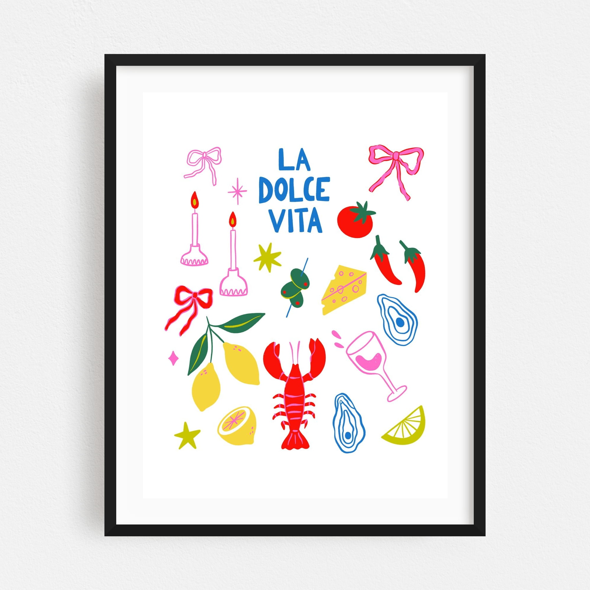 La Dolce Vita - Digital Art Italian Pop Art Kitchen Decor Seafood Lemon ...