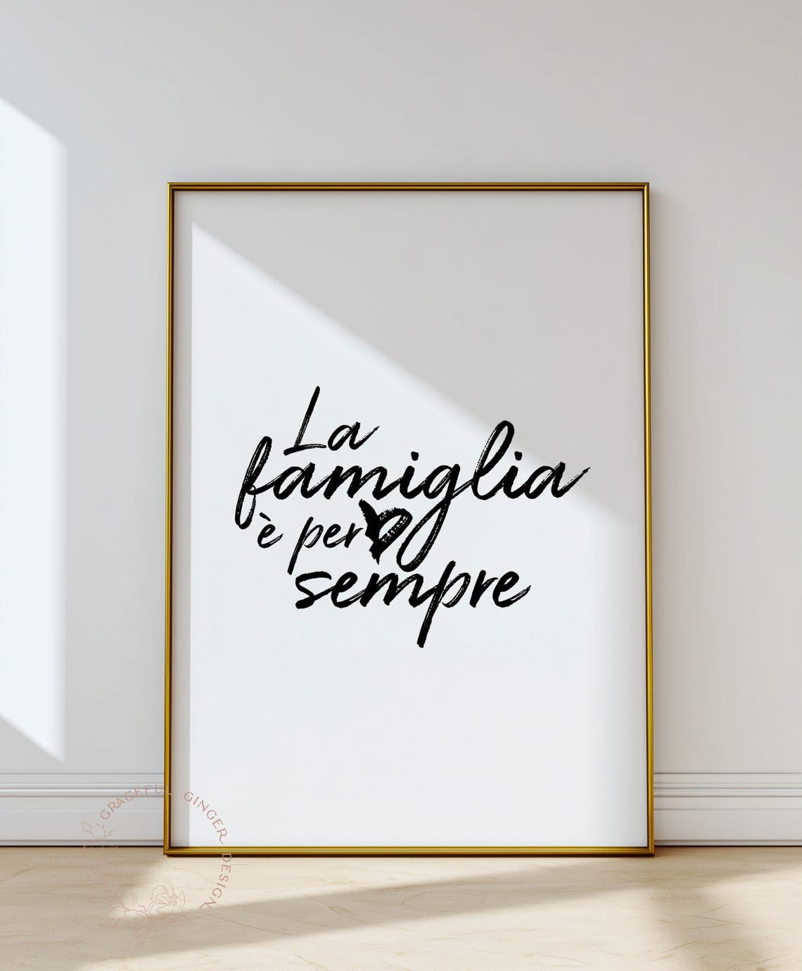 La Famiglia Print, Italian Family Quote, Minimalist Home UNFRAMED ...