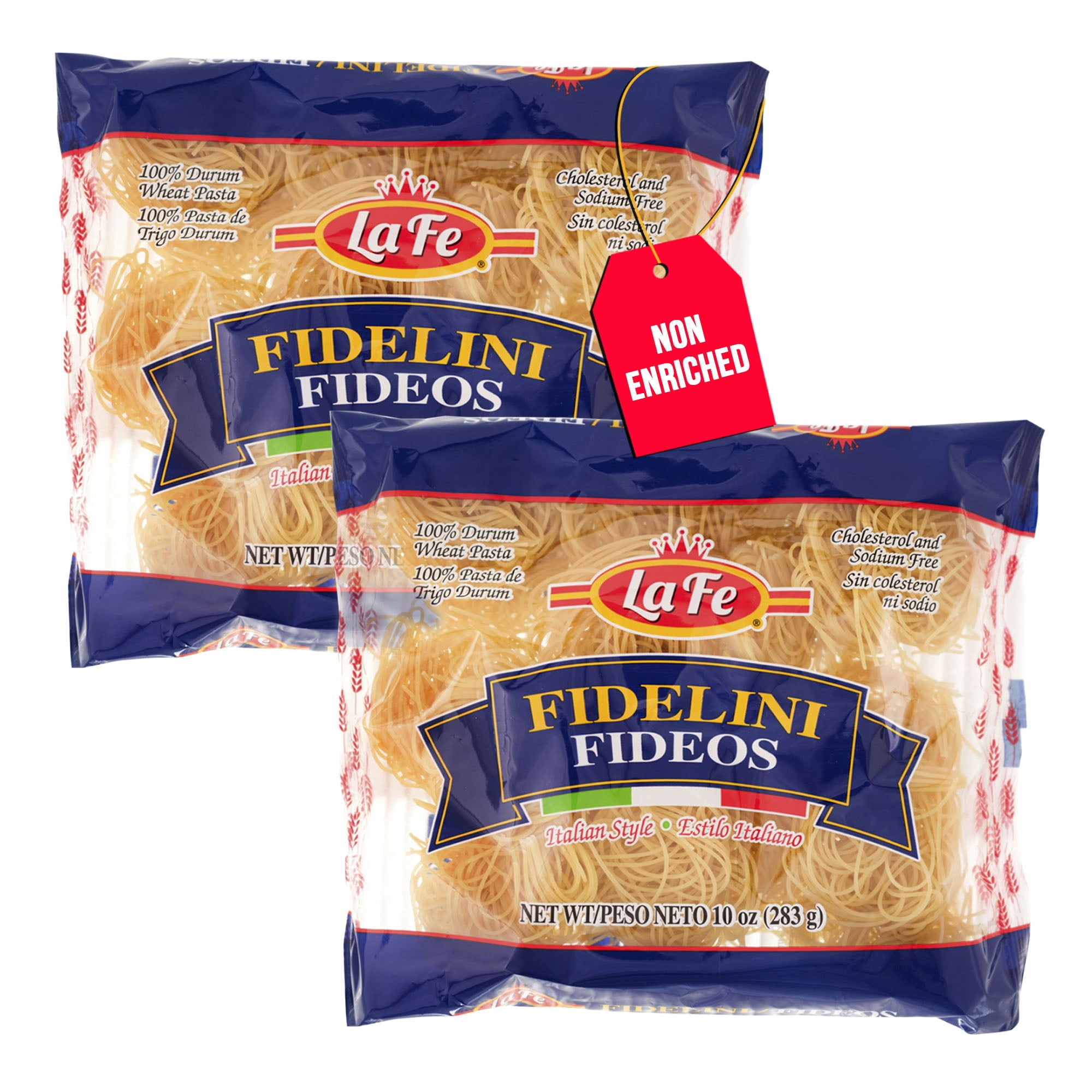 La Fe Fidelini Fideos 10oz - 2 Pack - Unenriched Semolina Wheat Italian ...