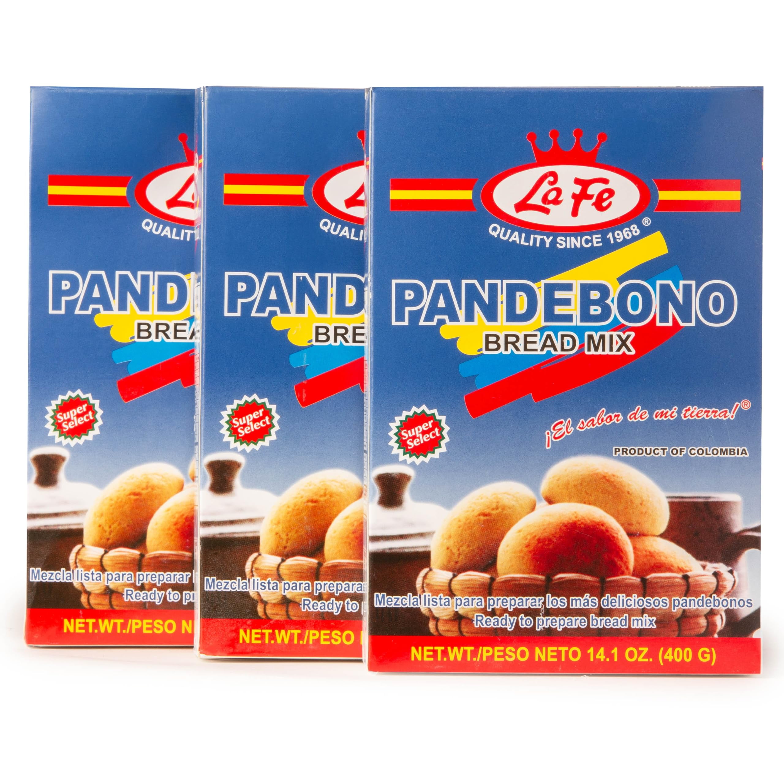 La Fe Pan de TSF6 Bono Bread Mix 14oz - 3 Pack - Colombian Cheese Bread ...