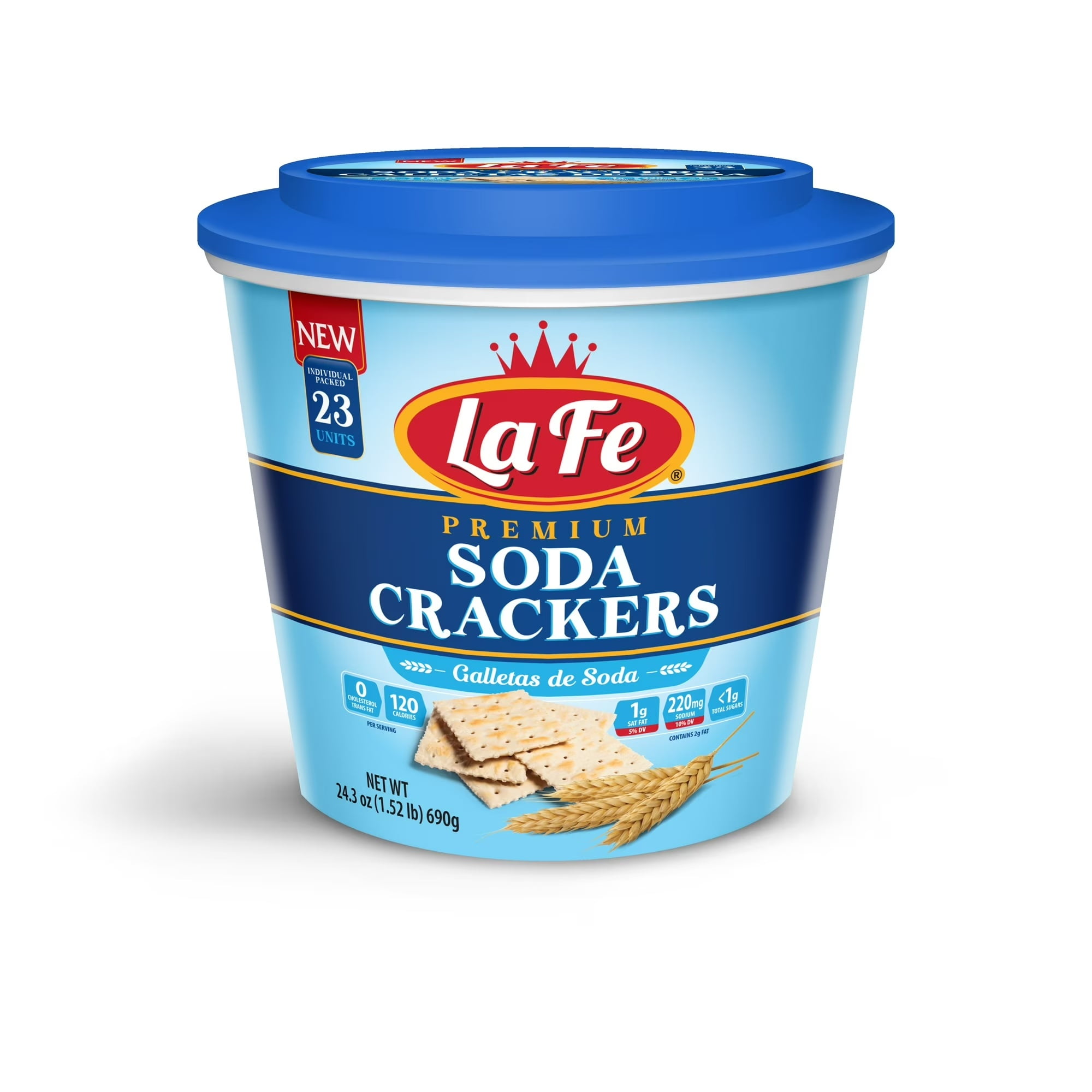 La Fe Premium Soda Crackers in a 23-count resealable Tub - Walmart.com