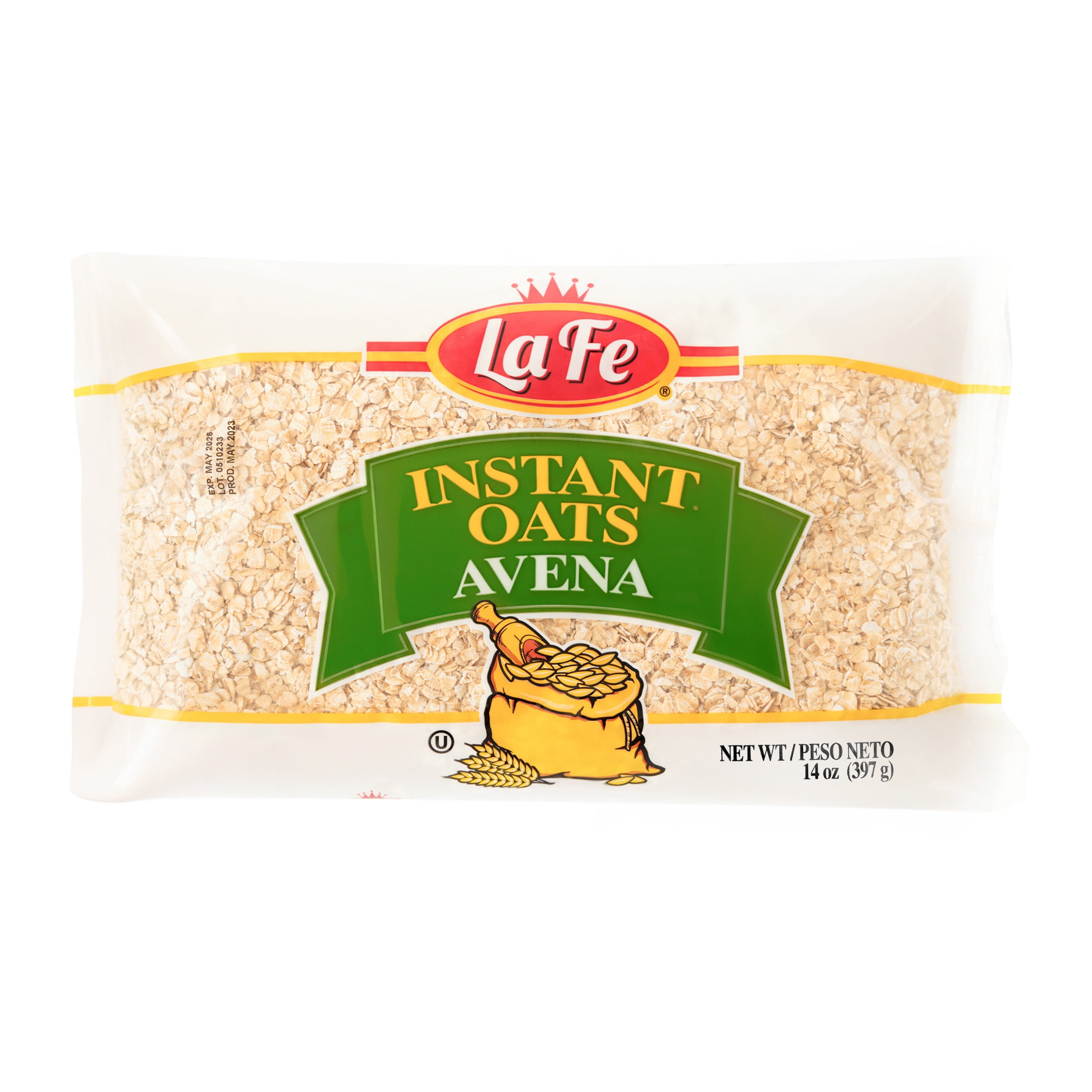 La Fe Quick Oats Oatmeal, Nutrient-Dense, Soluble Fiber, 14 Oz Bag ...