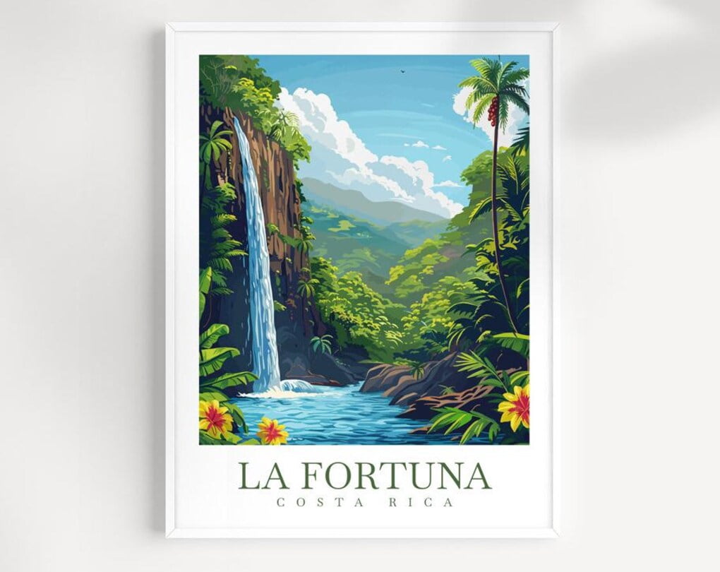 La Fortuna Travel Print La Fortuna Poster Wall Art Costa Rica Wall ...