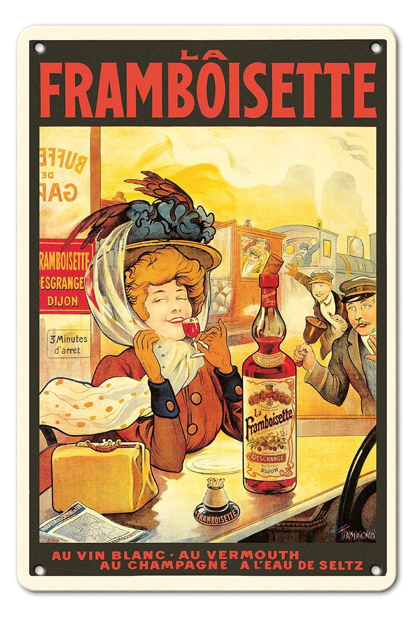 La Framboisette Raspberry Liquor - Vintage Advertising Poster by ...
