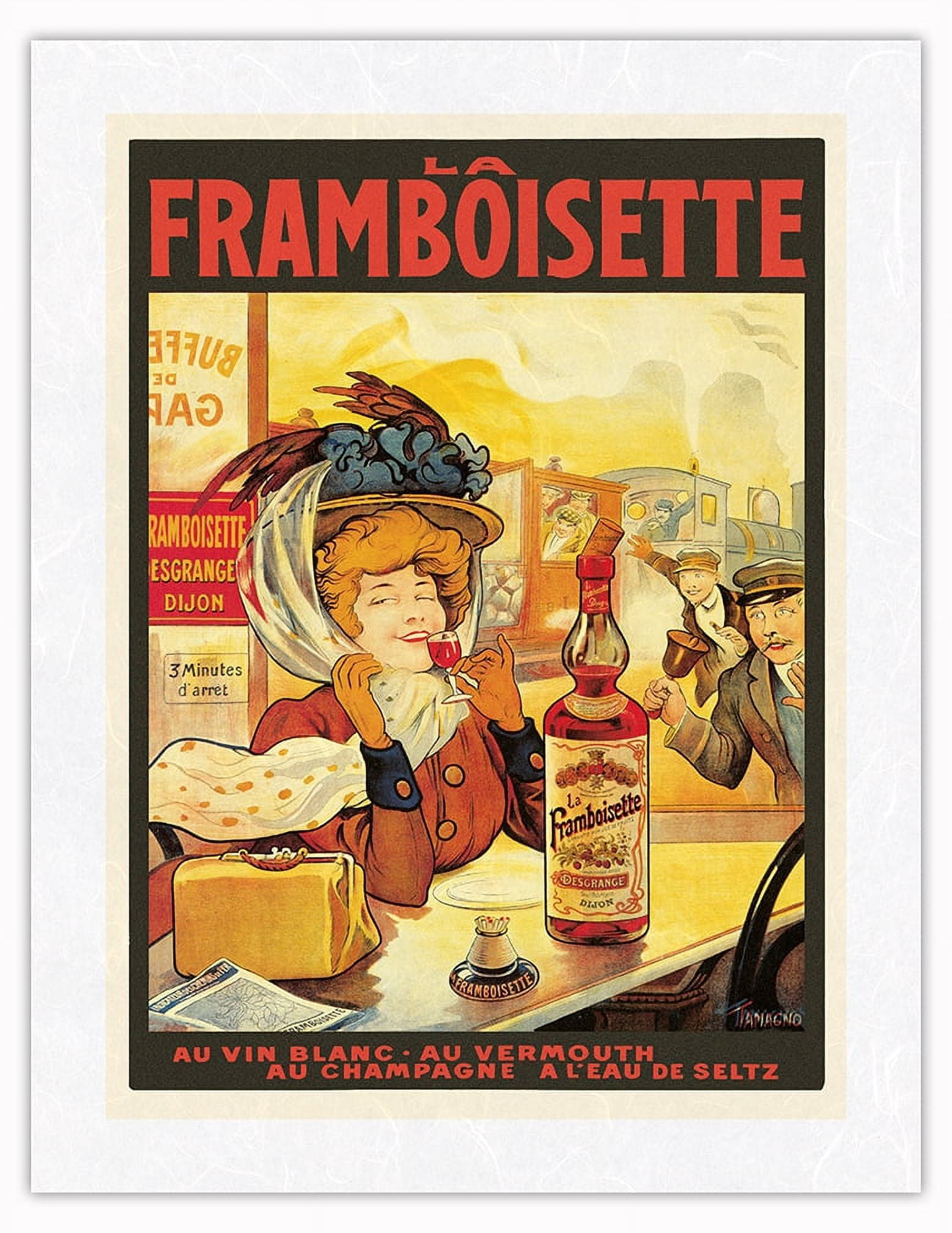 La Framboisette Raspberry Liquor - Vintage Advertising Poster by ...