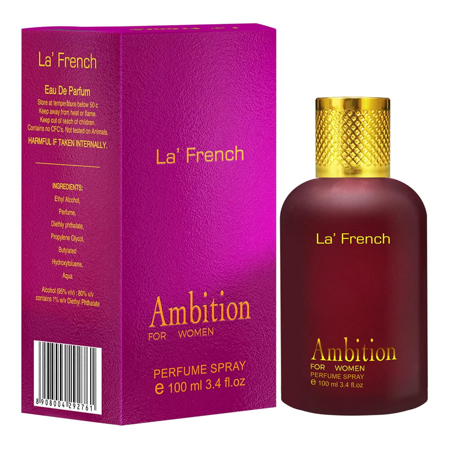 La' French Ambition Perfume Spray For Women 100ml, 3.4 Fl.oz. | Premium ...