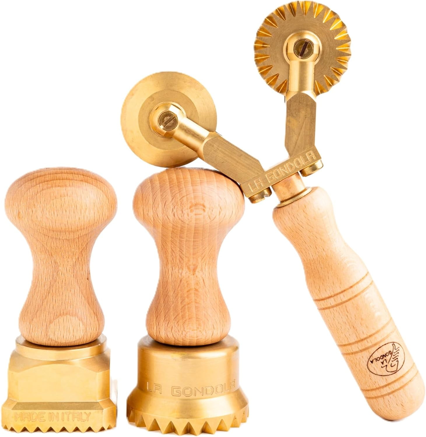 La Gondola Set of 3 Pasta Tools - Square Festooned 1.77x1.77in & Round ...