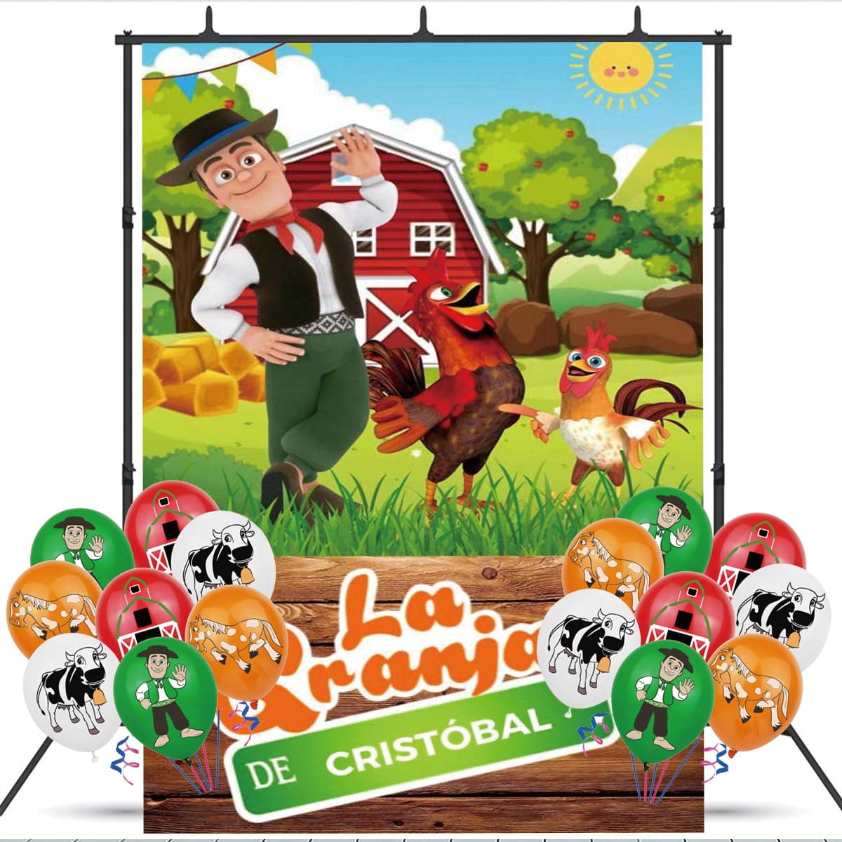 La Granja Backdrop Banner Balloons Party Decorations Supplies Taspestry ...