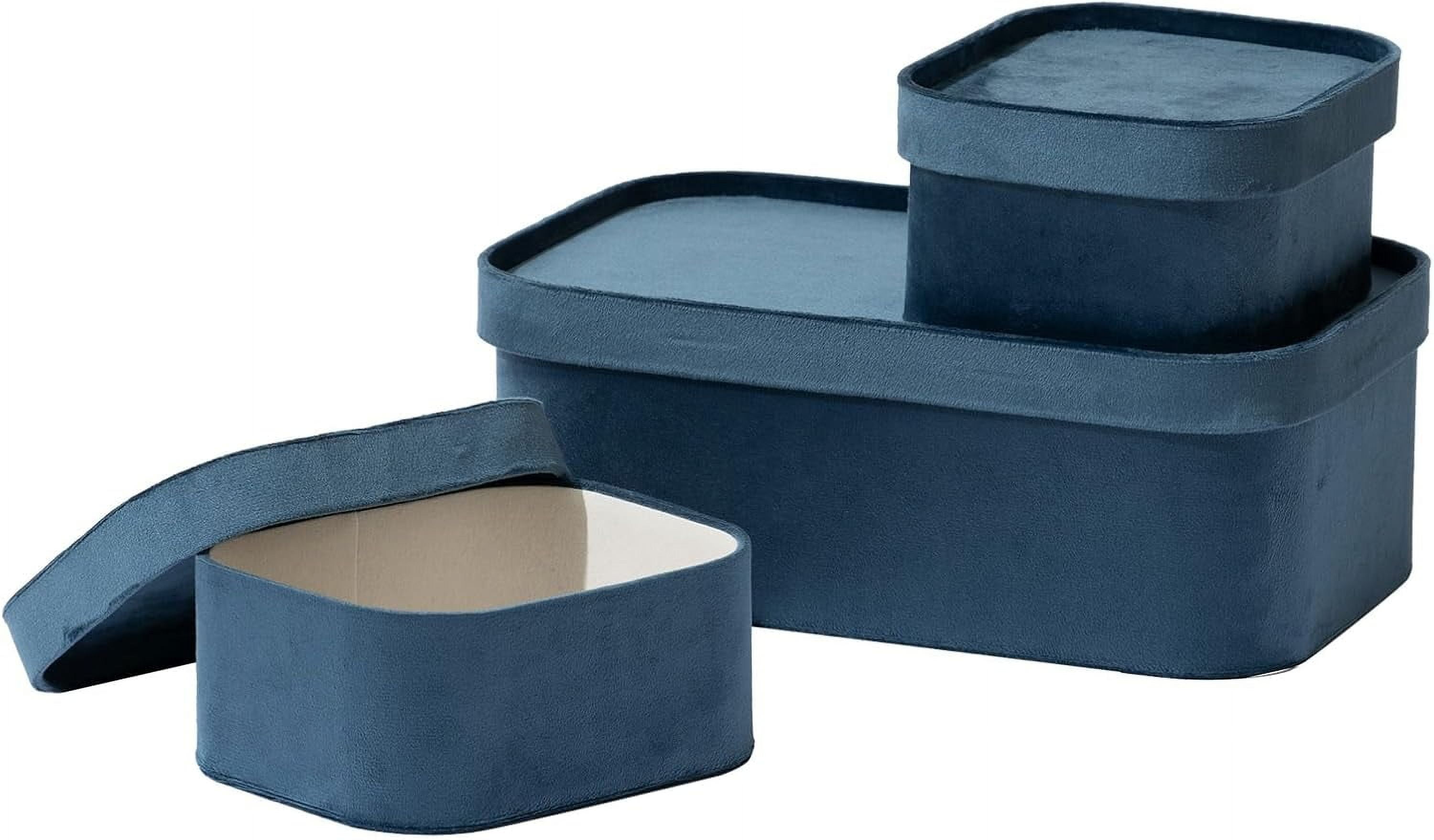 La Jolie Maison Velvet Storage Baskets with Lids, Sturdy Stackable ...