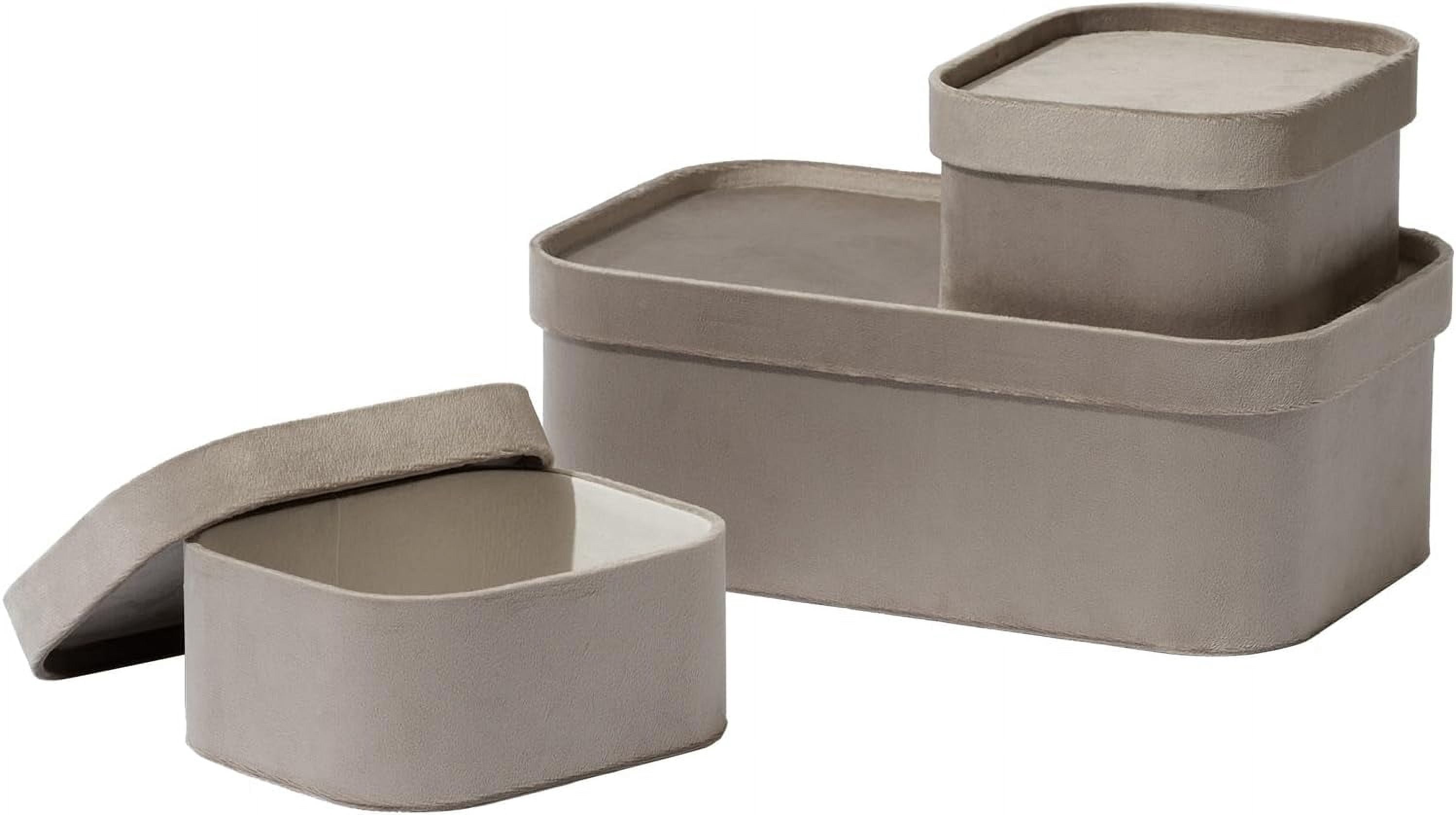 La Jolie Maison Velvet Storage Baskets with Lids, Sturdy Stackable ...