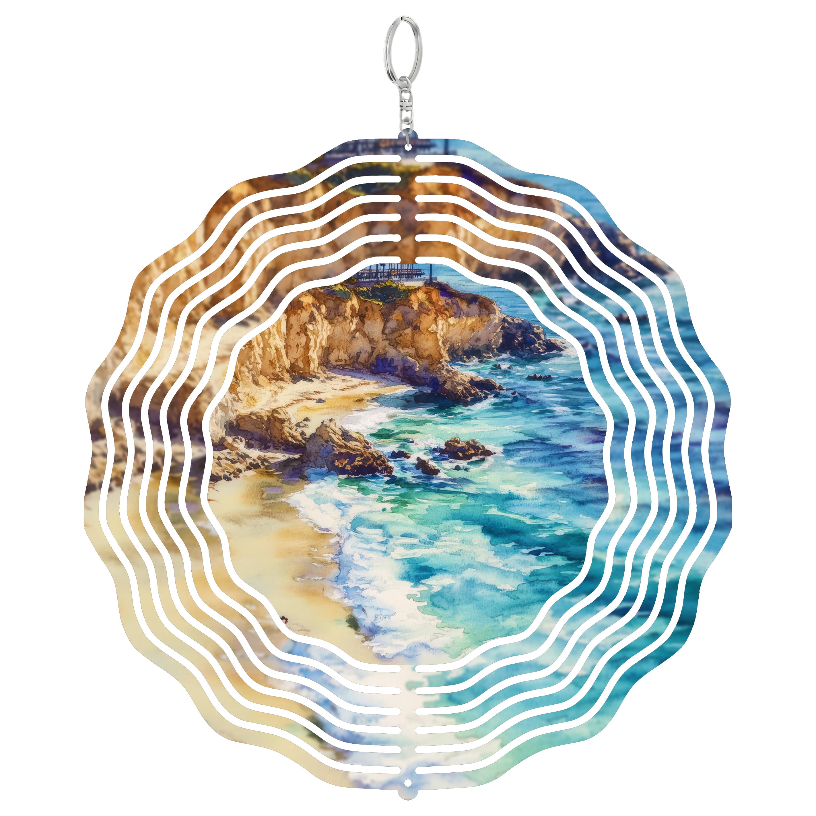 La Jolla Cove San Diego 3D Wind Spinner Metal Kinetic Hanging Decor Sea ...