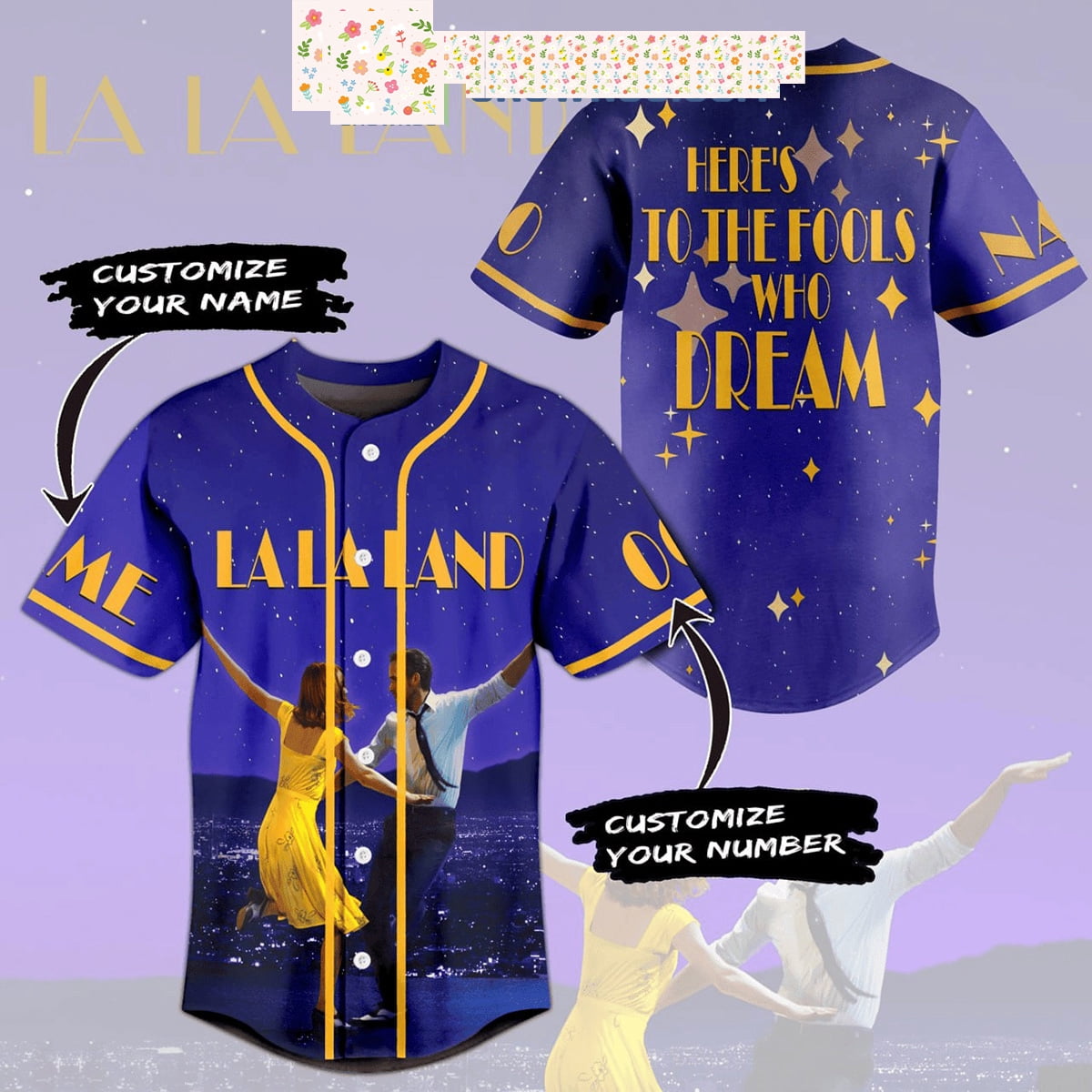 La La Land The Fools Who Dream Personalized Baseball Jersey - Walmart.com