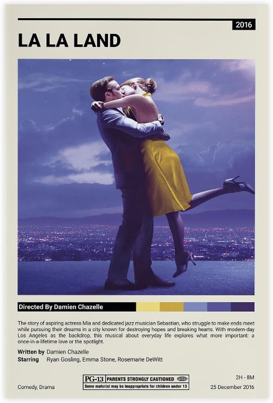 La La Posters Land Poster Classic Retro Movie Posters Cool Wall Decor ...