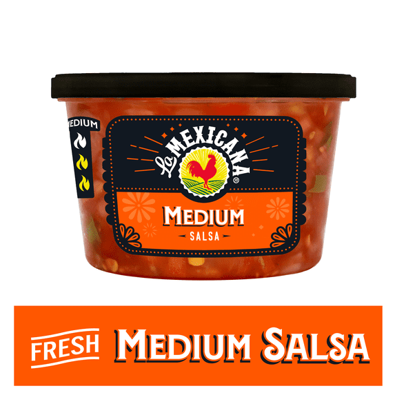 La Mexicana, Medium Salsa, 16 oz, Refrigerated, Made with Fresh ...