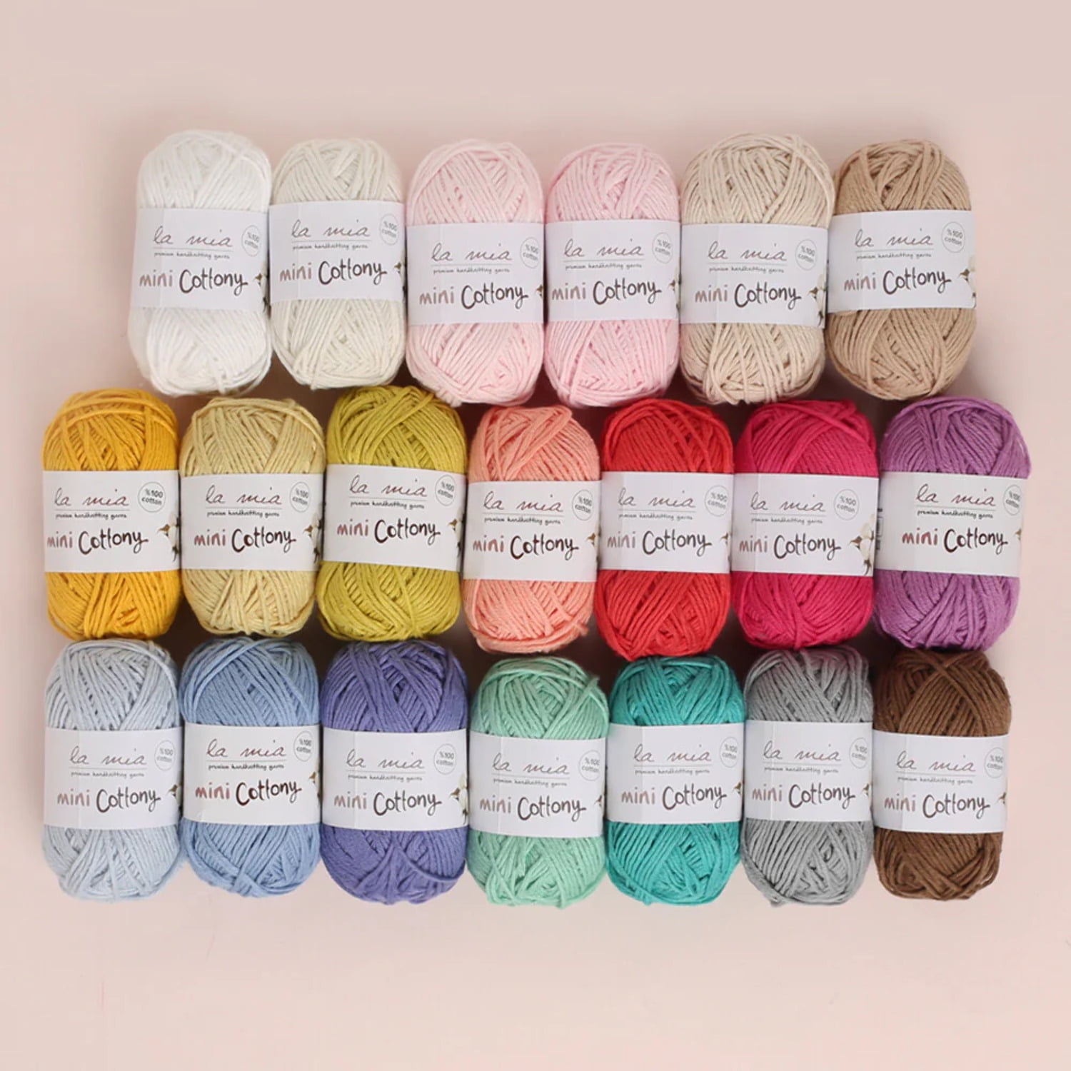 La Mia Mini Cottony 20 Skeins yarn, Assorted colors - V1 - Walmart.com