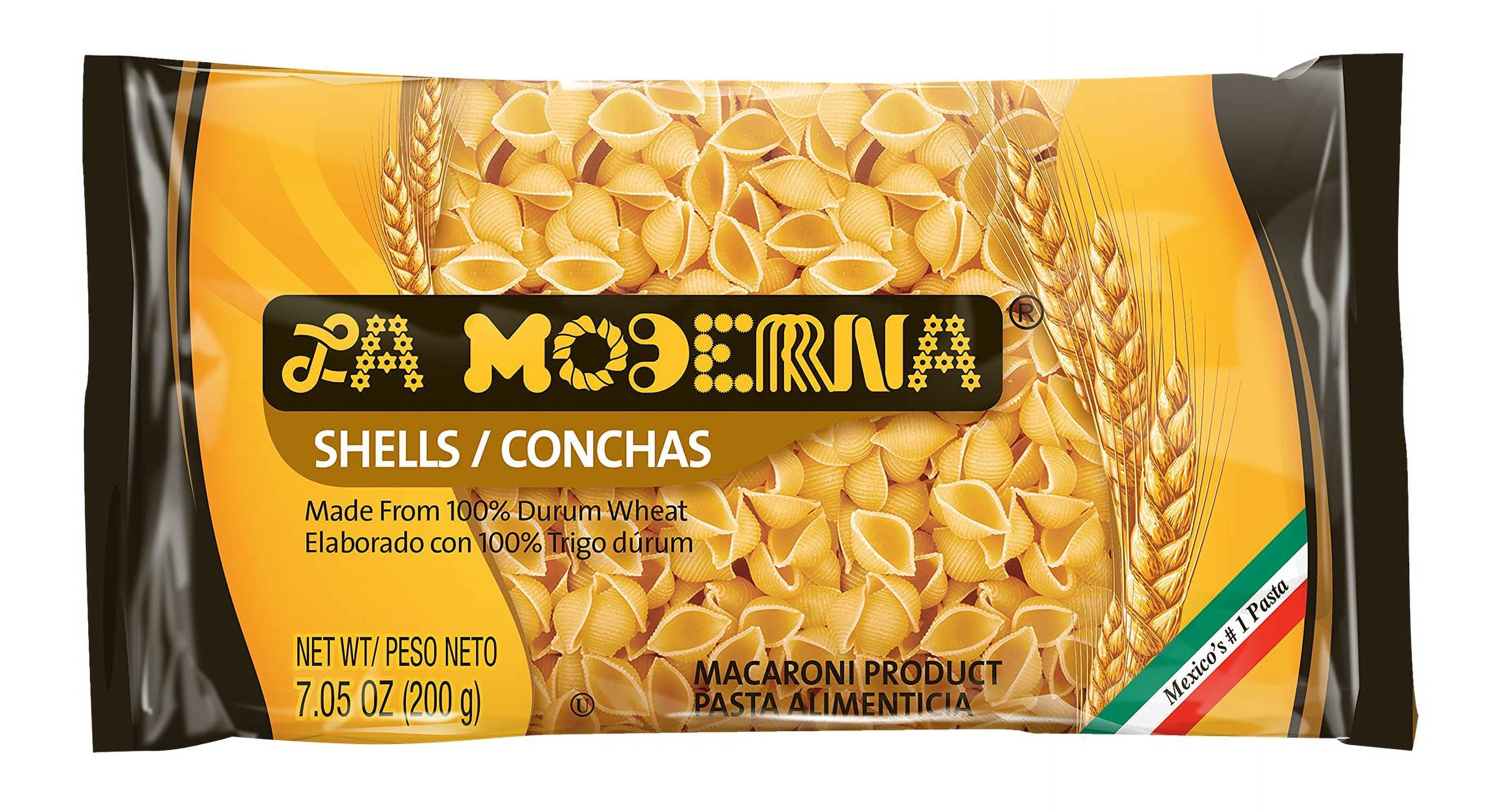 La Moderna Shells Pasta, Noodles, Durum Wheat, Protein, Fiber, Vitamins ...