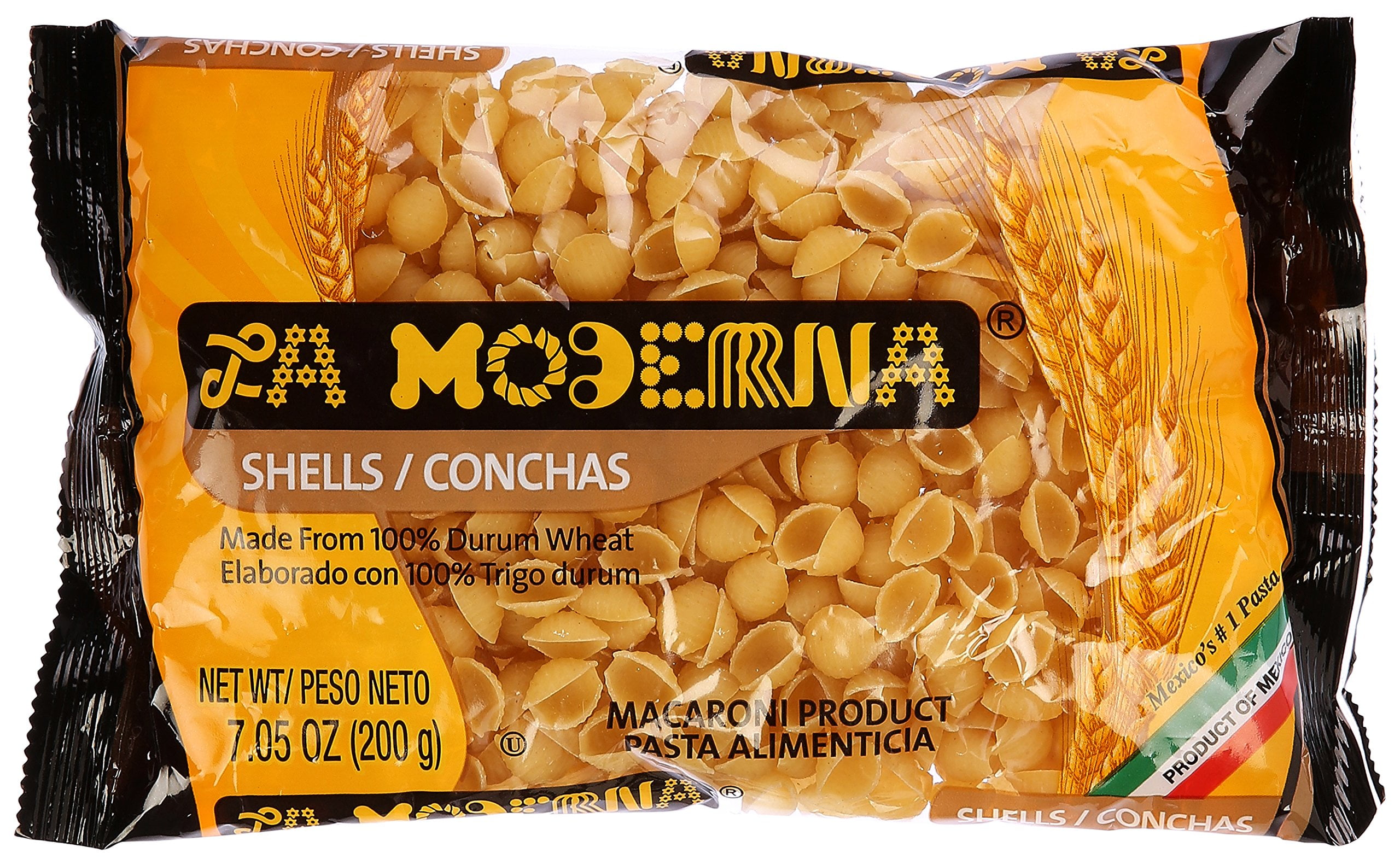 La Moderna Shells Pasta, Noodles, Durum Wheat, Protein, Fiber, Vitamins ...
