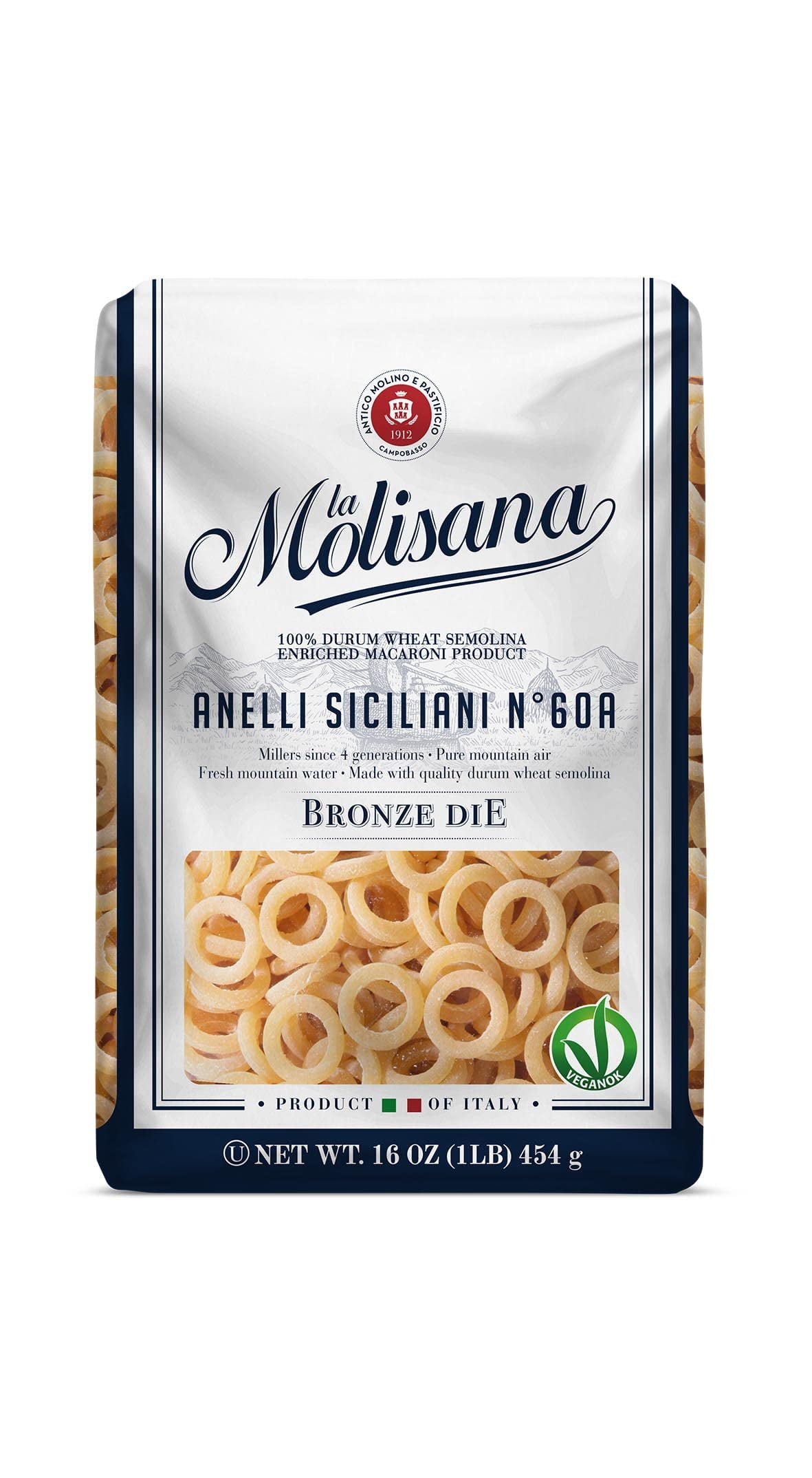 La Molisana Pasta, Anelli Siciliani, 1 Pound (Pack of 12) - Walmart.com