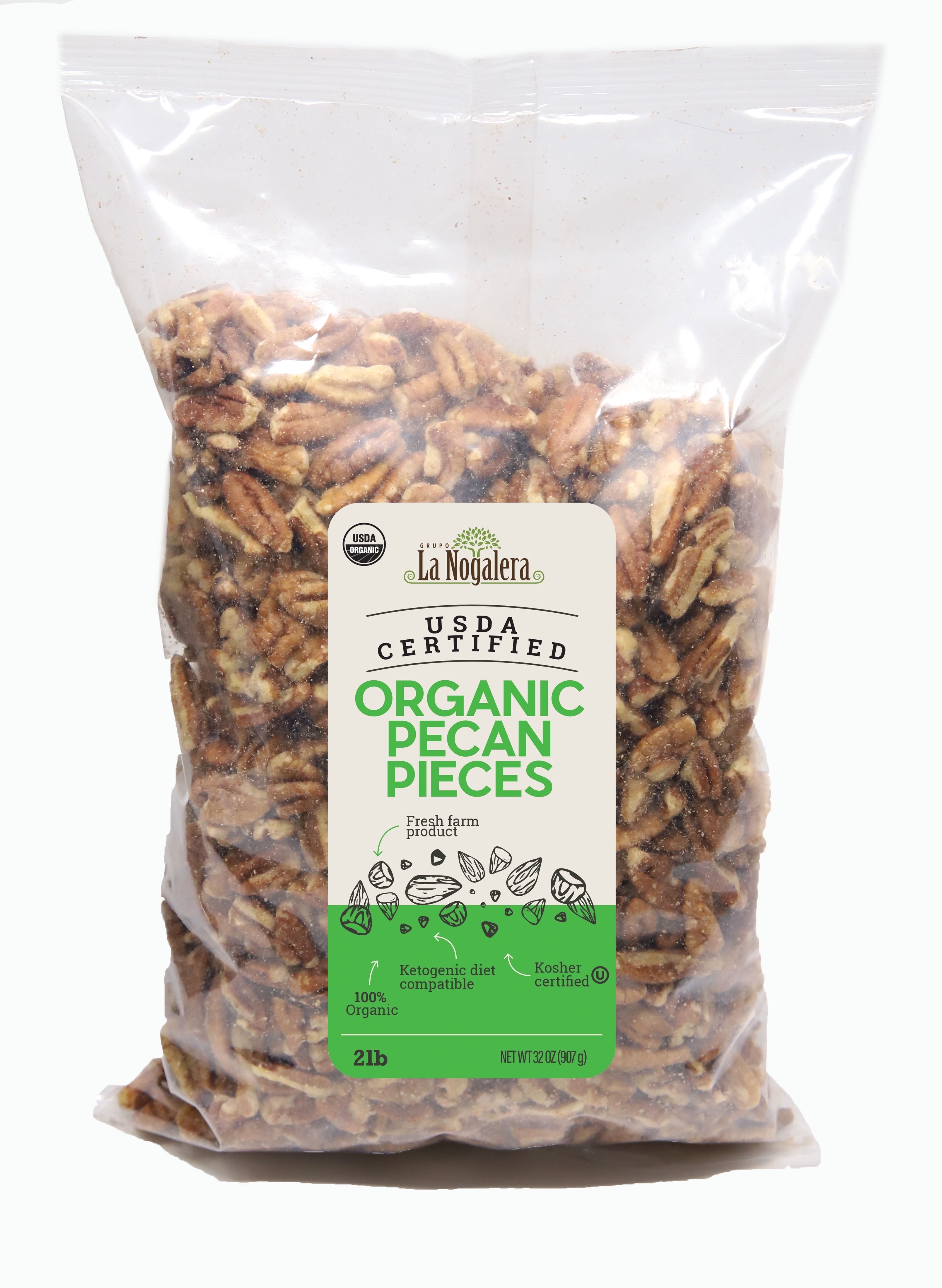 La Nogalera Organic - USDA and CCOF Certified Organic Pecan Pieces in 2 ...