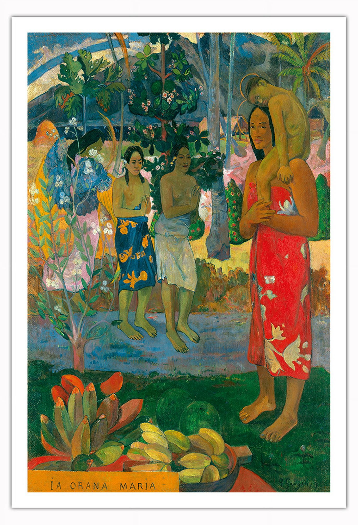 La Orana Maria (Hail Mary) - From an Original Color Painting by Paul Gauguin c.1891 - Fine Art ...