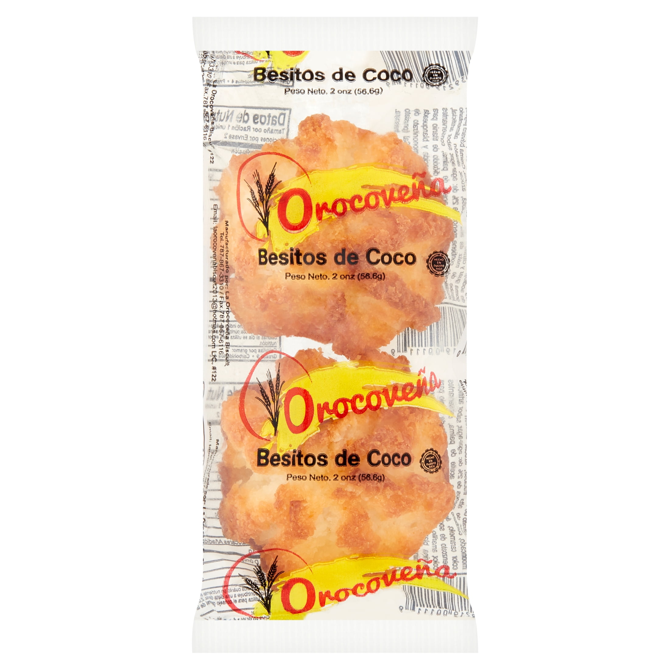 La Orocoveña Biscuit Besitos de Coco Snack 2oz - Walmart.com