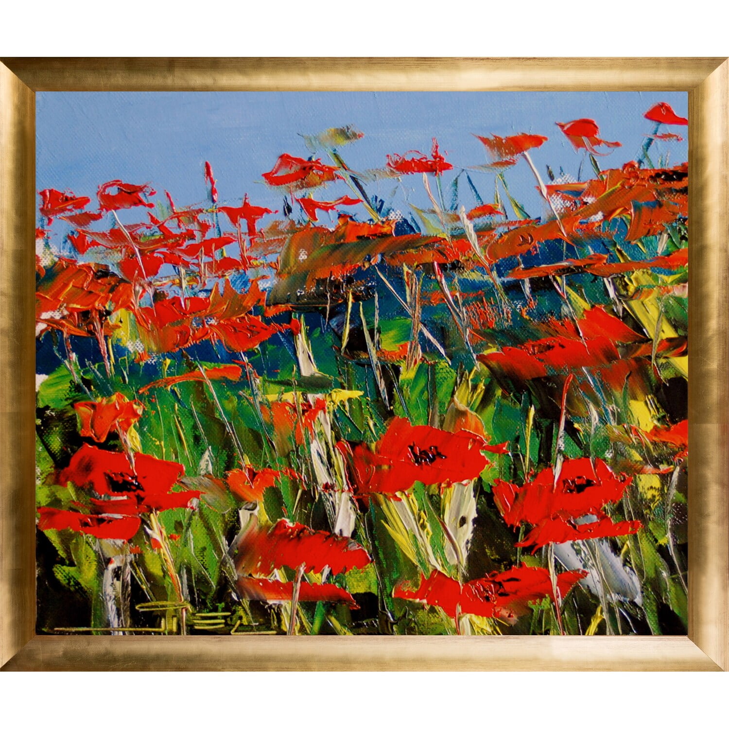 La Pastiche Atelier De Jiel 'Poppies' Fine Art Print on Canvas - Red ...