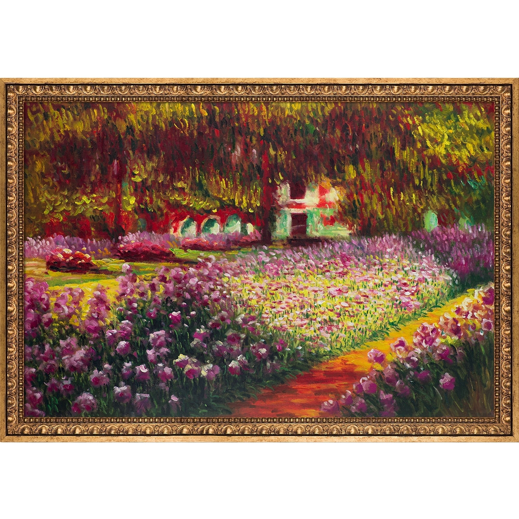 La Pastiche Claude Monet 'Artist's Garden at Giverny' Hand Painted Oil ...