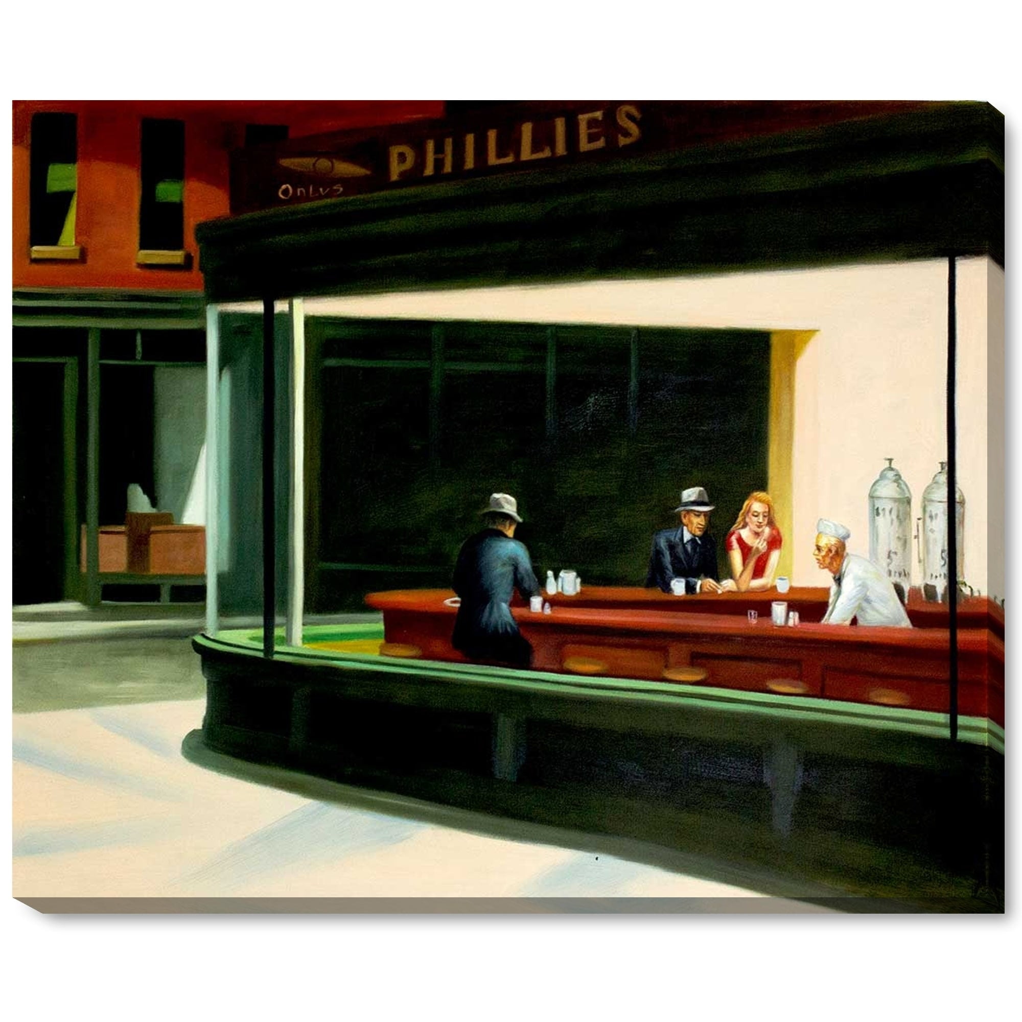 La Pastiche Edward Hopper 'Nighthawks' Hand Painted Oil Reproduction ...