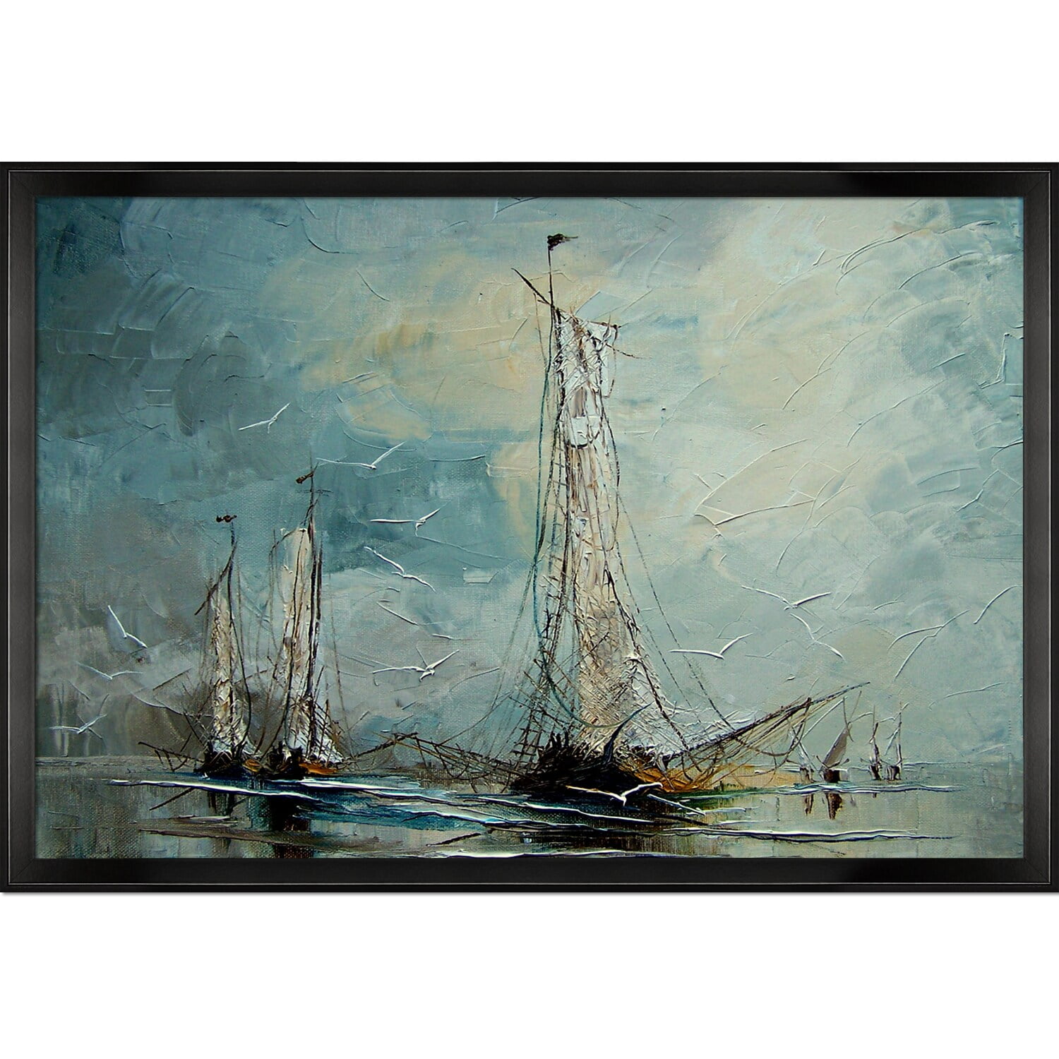 La Pastiche Justyna Kopania 'Boats' Framed Fine Art Print - Walmart.com