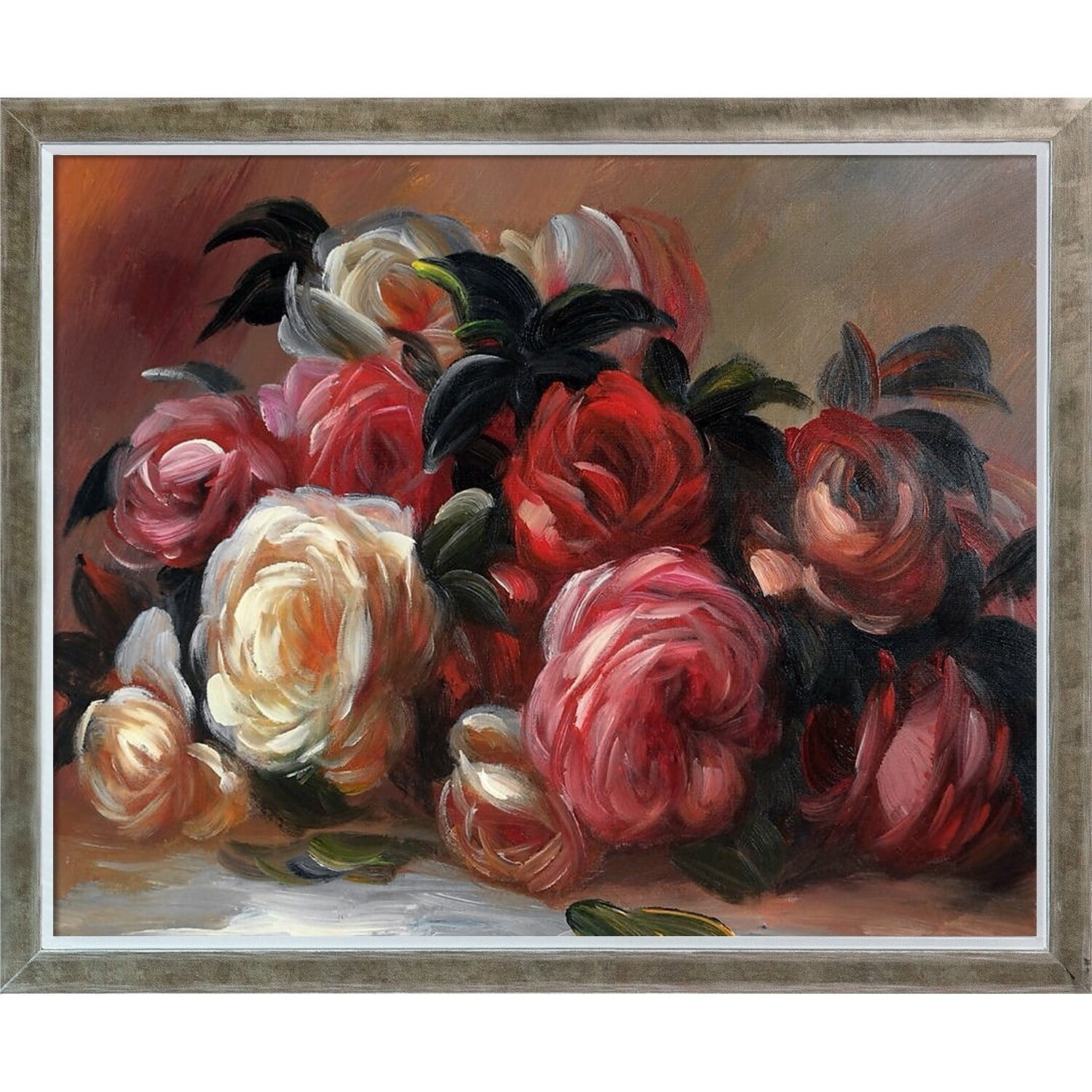 La Pastiche Pierre-Auguste Renoir 'Discarded Roses' Hand Painted Oil ...