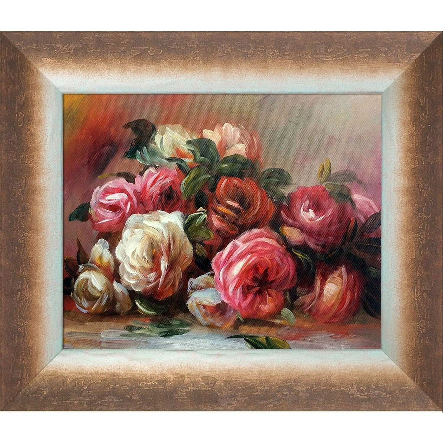 La Pastiche Pierre-Auguste Renoir 'Discarded Roses' Hand Painted Oil ...