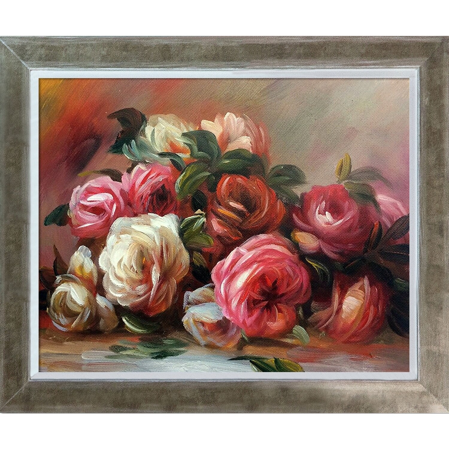 La Pastiche Pierre-Auguste Renoir 'Discarded Roses' Hand Painted Oil ...