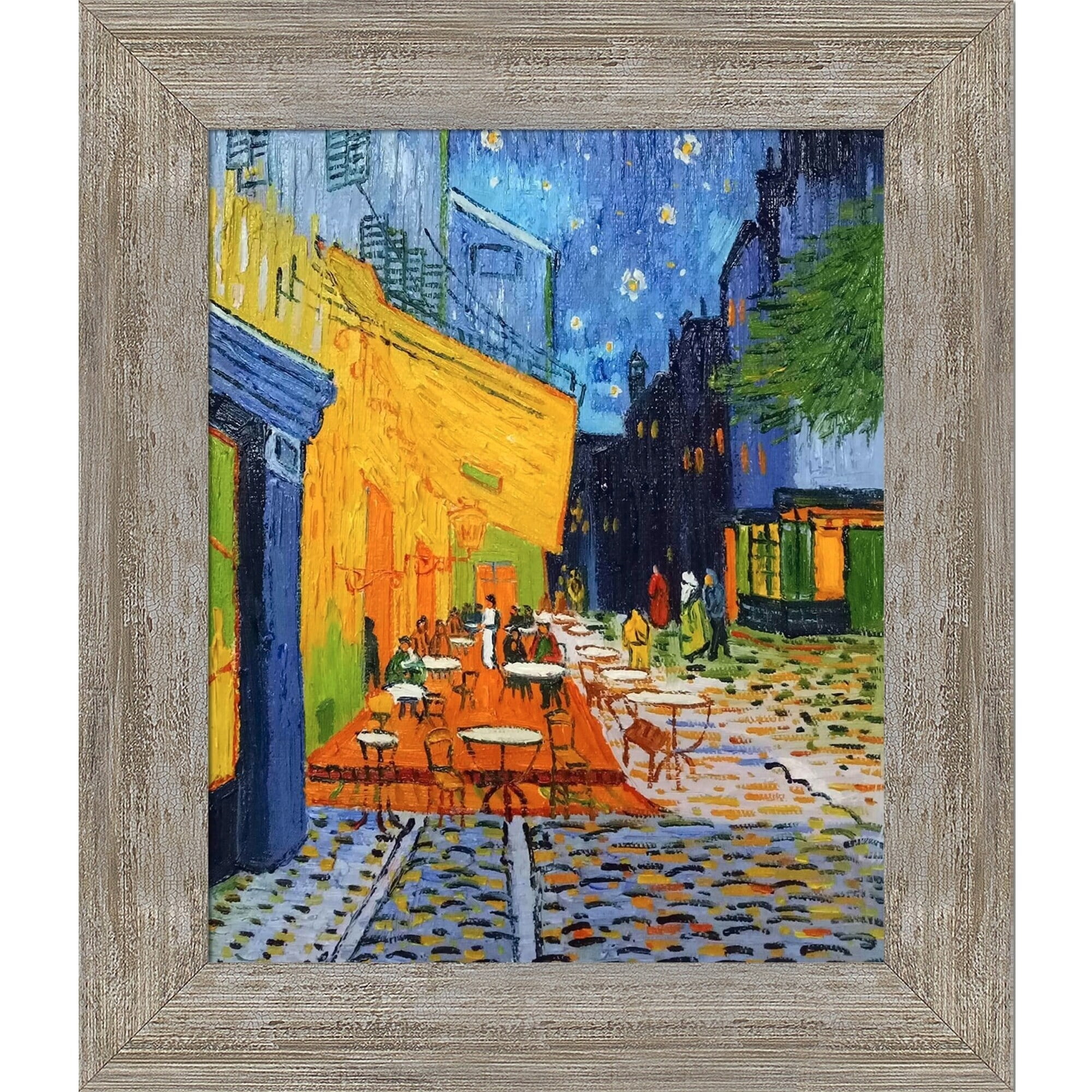 La Pastiche Vincent Van Gogh 'Cafe Terrace at Night' Hand Painted Oil ...