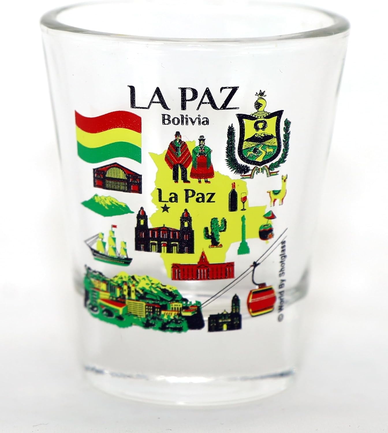 La Paz Bolivia Landmarks and Icons Collage Shot Glass - Walmart ...