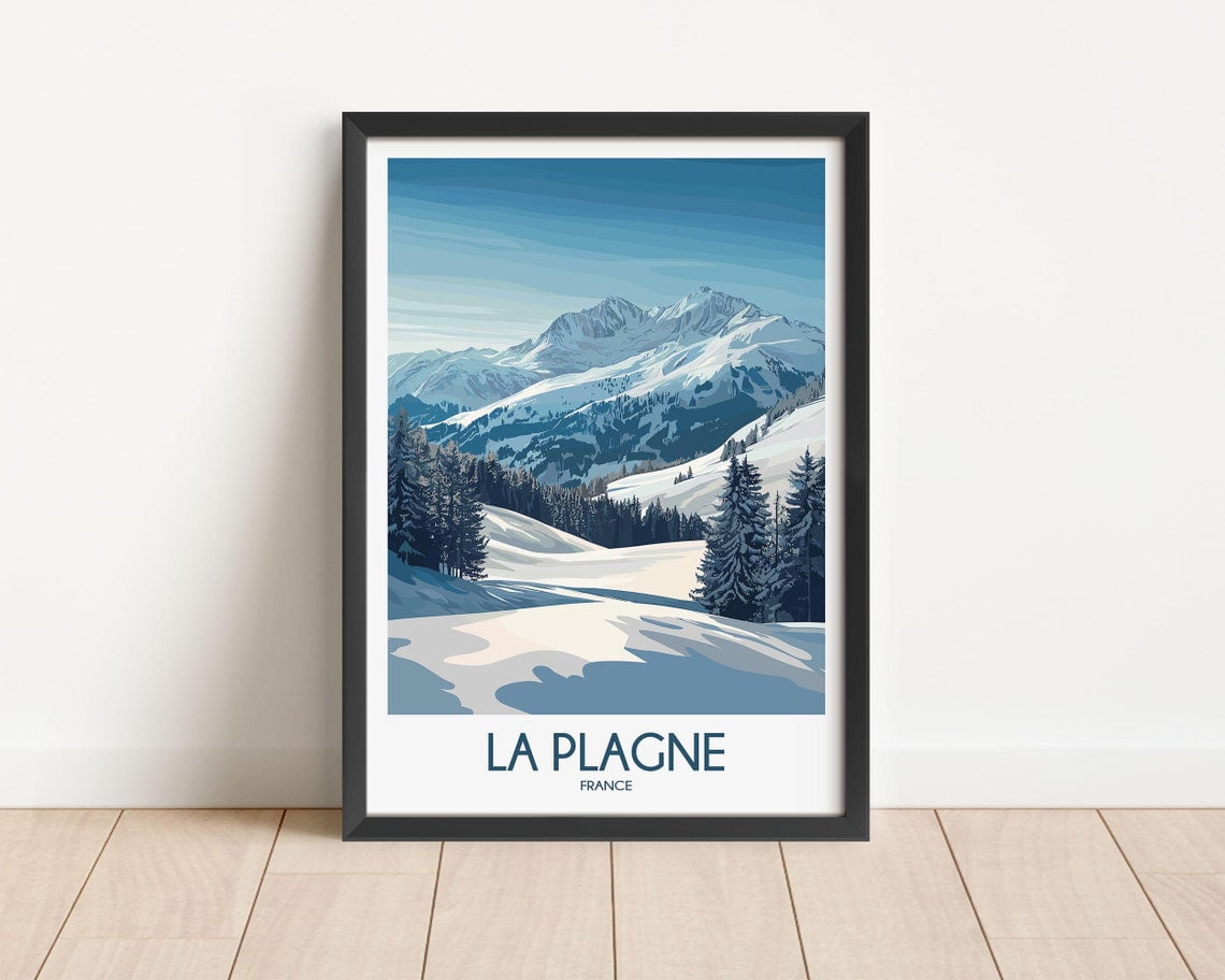 La Plagne Poster French Alps Scenic Ski Resort Print, Unframed Poster ...