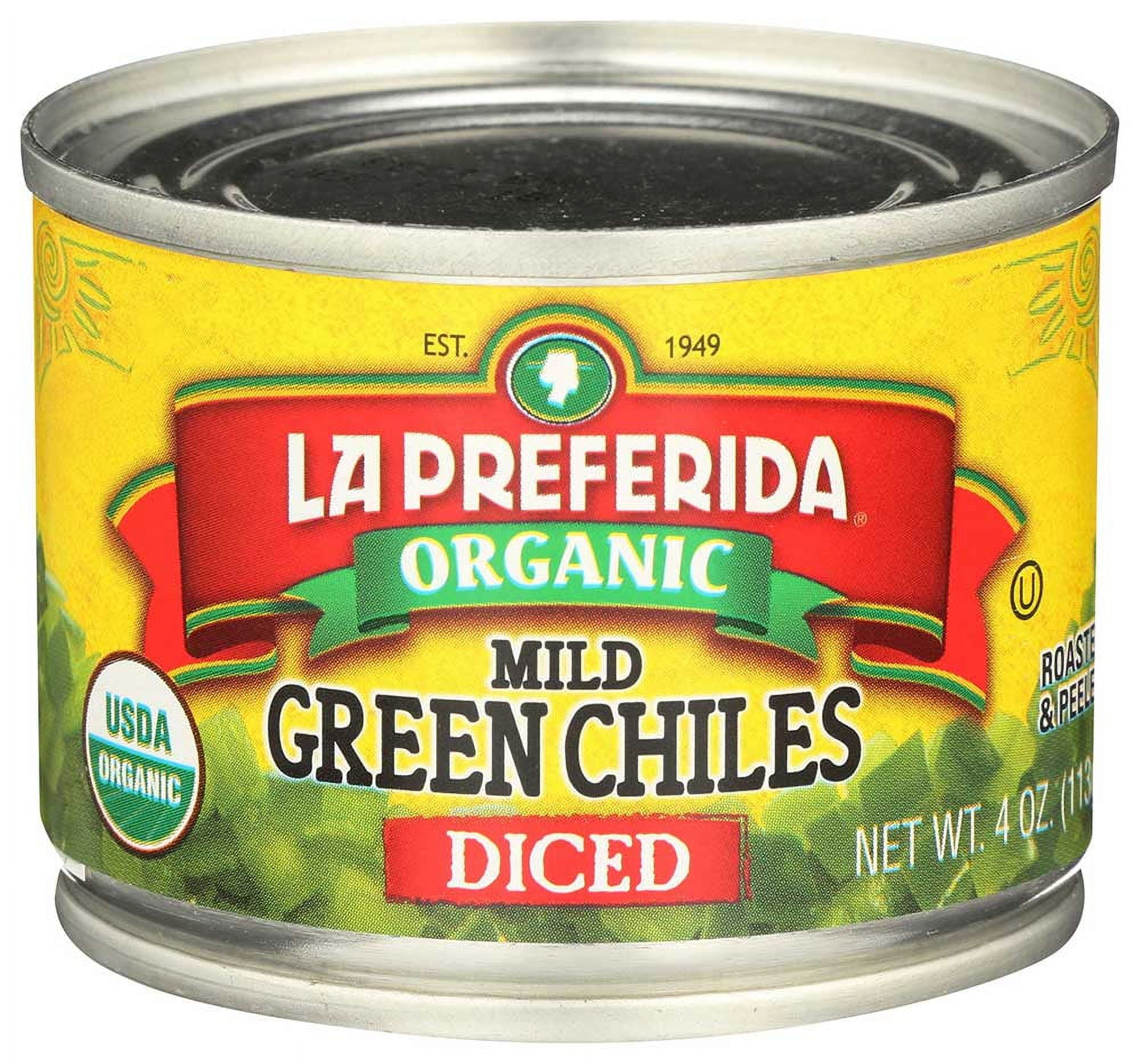 La Preferida Organic Mild Diced Green Chiles, 4 Fluid Ounce -- 12 per ...