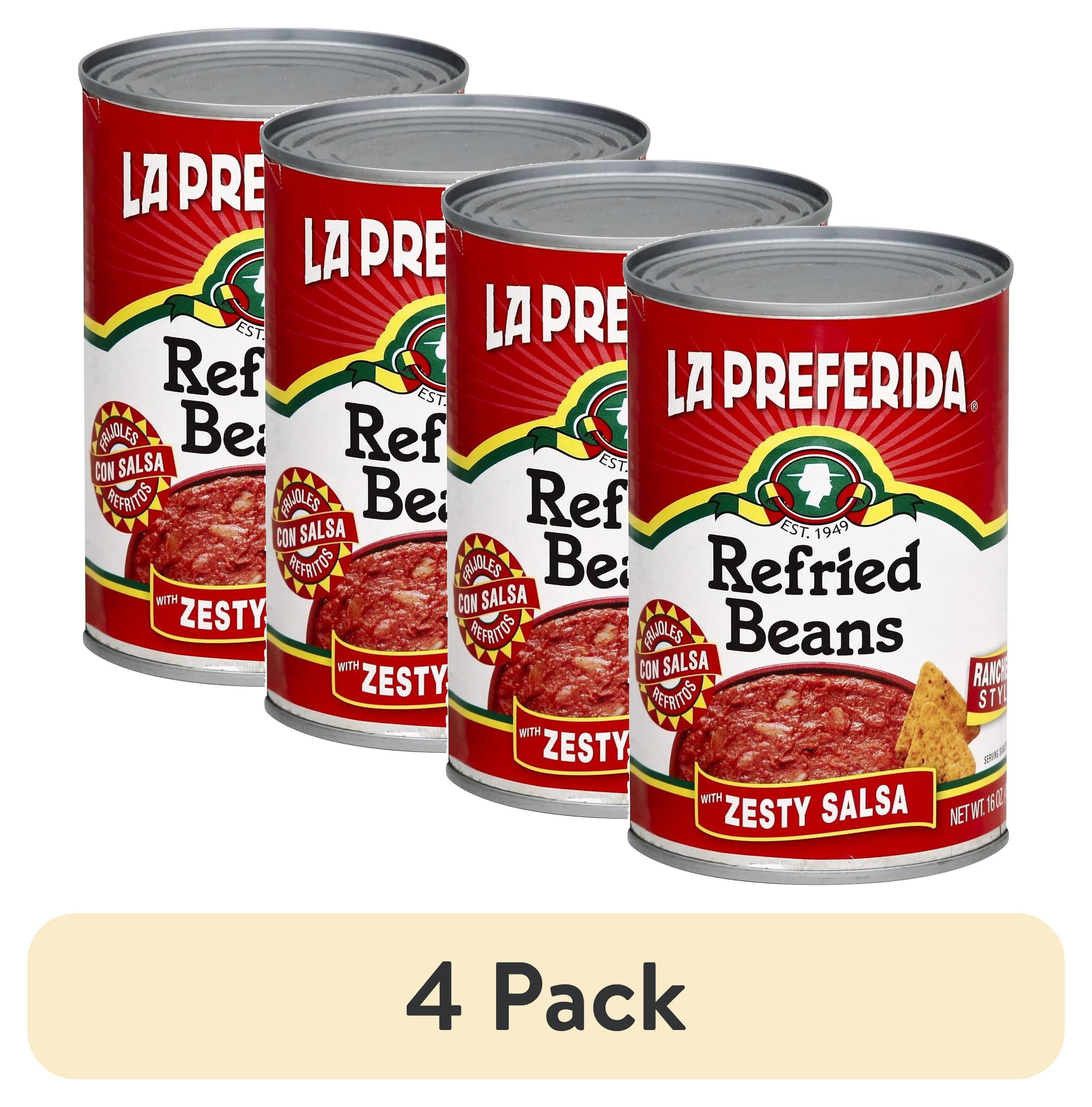 (4 pack) La Preferida Refried Beans with Zesty Salsa, 16 oz - Walmart.com