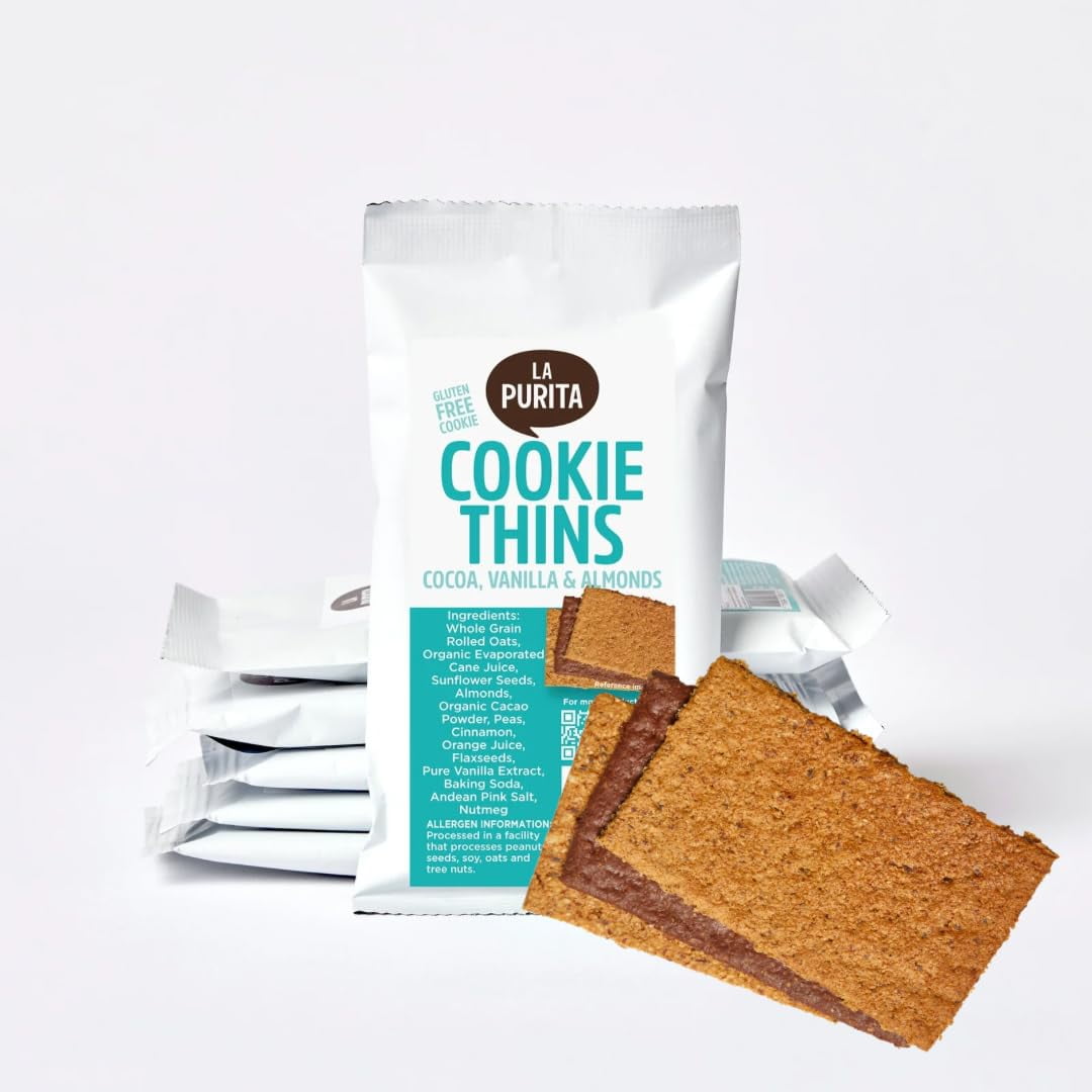 La Purita Crunchy Cocoa TMA2 Oatmeal Crunchy Cookie Thins - Dairy Vegan ...