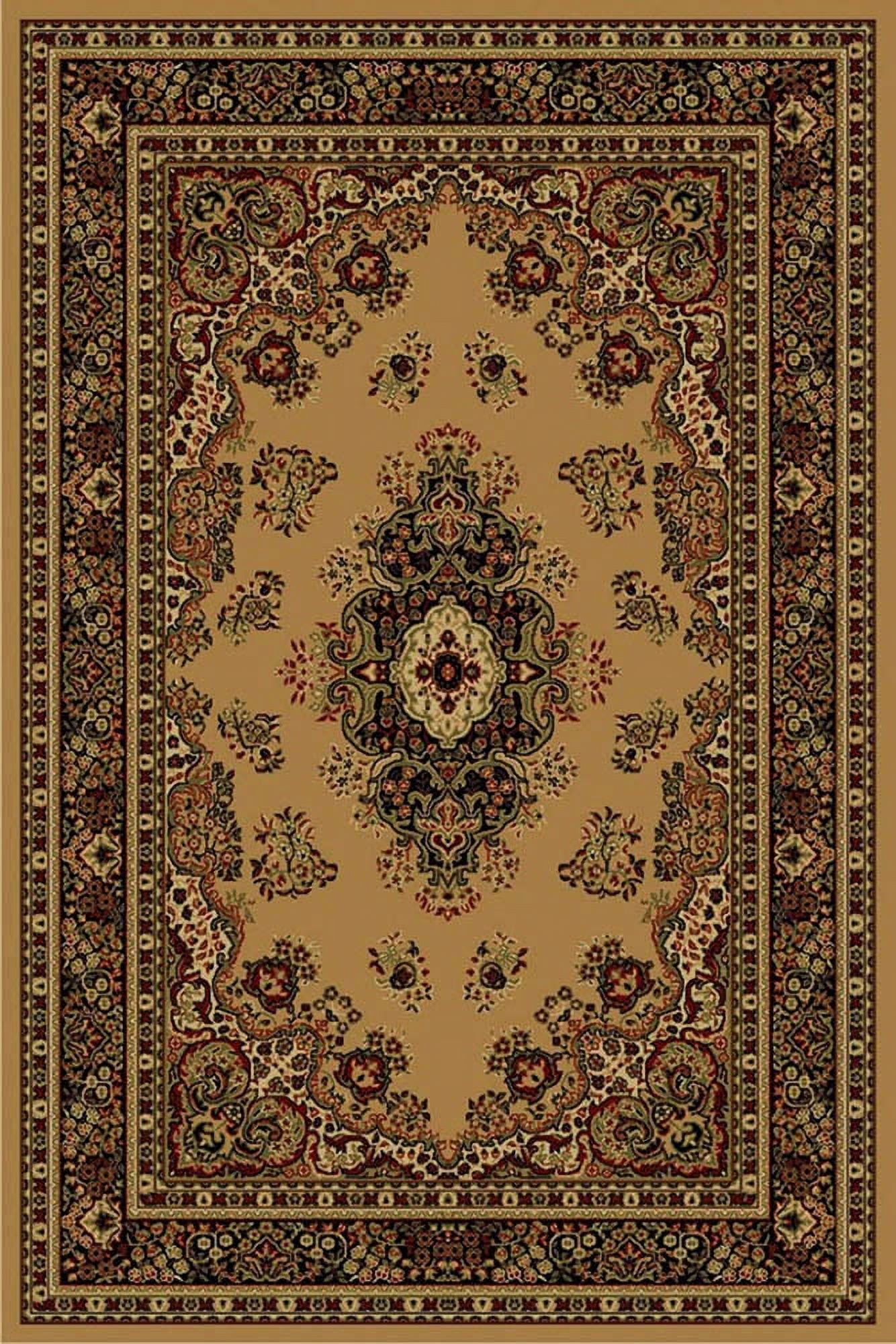 La Rugs Cosmos Area Rug 1296/19 Tan Medallion Curves 5' x 8' Rectangle ...