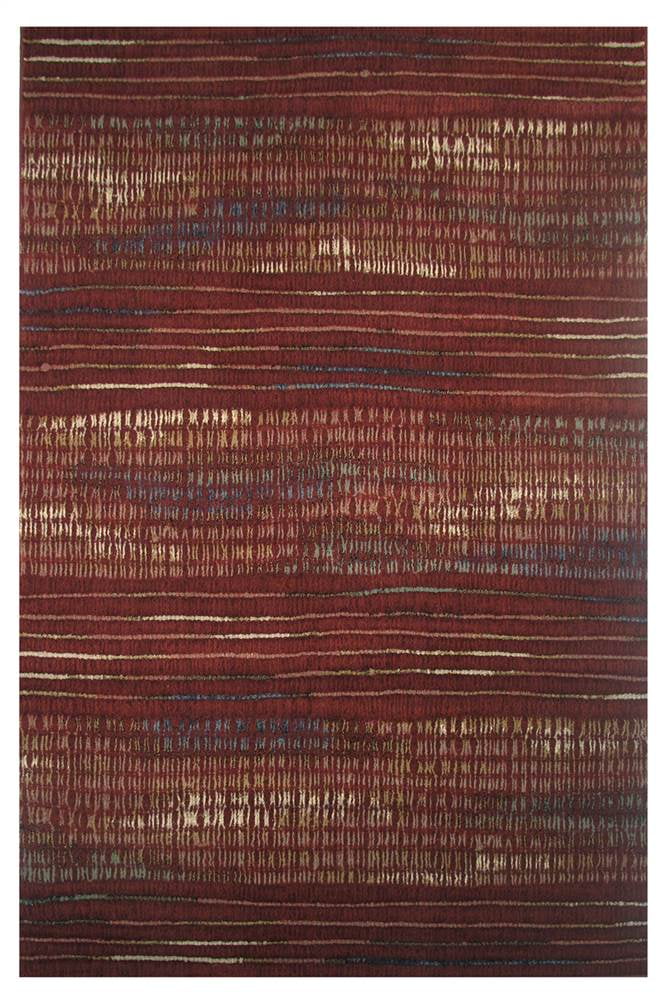 La Rugs Sonoma Area Rugs - 530/AL6-R Contemporary Red Banded Dots Lines ...