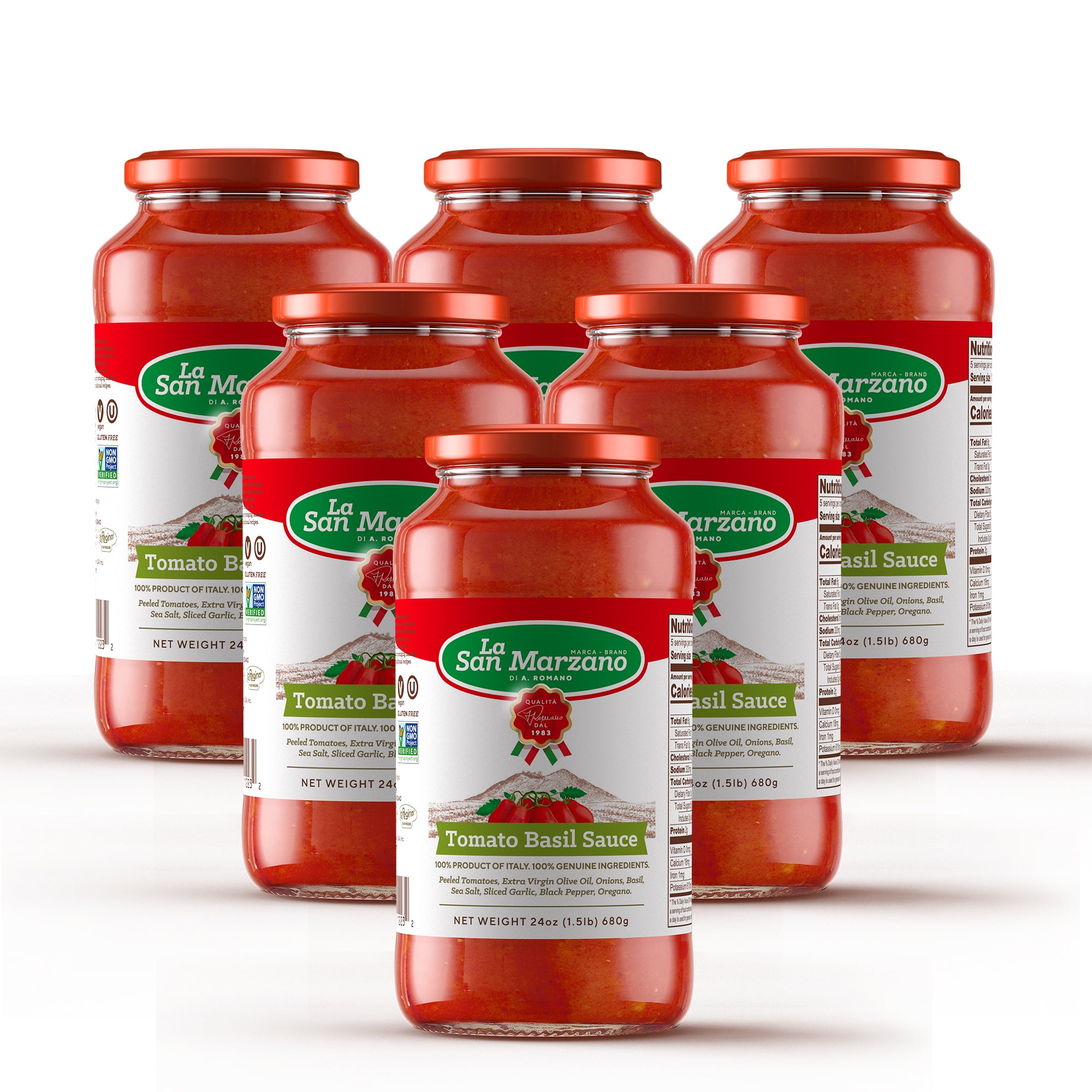 La San Marzano Tomato Basil Sauce Made In Italy 24 oz Jar Mediterran ...