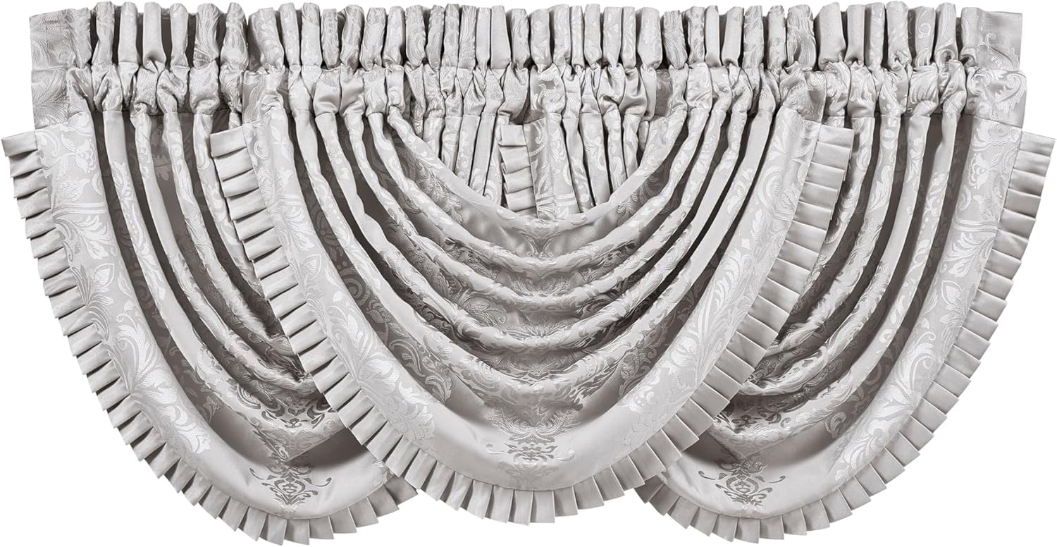 La Scala Waterfall Window Valance Silver 49 x 33 - Walmart.com