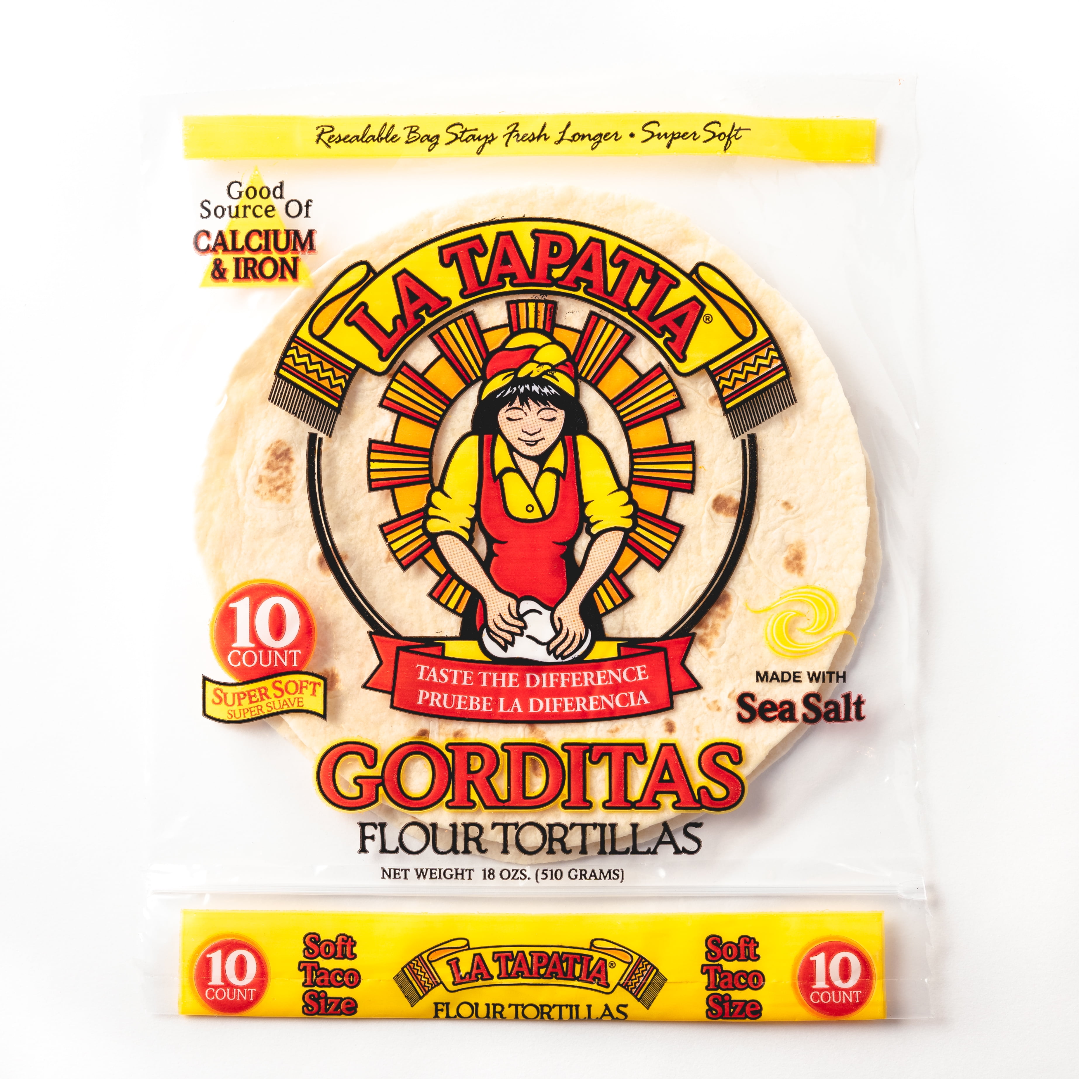 La Tapatia Gordita Flour Tortillas 8" Tortilla, 8 oz, 10 Count ...