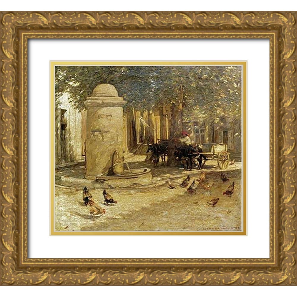 La Thangue, Henry Herbert 13x12 Gold Ornate Wood Framed with Double ...