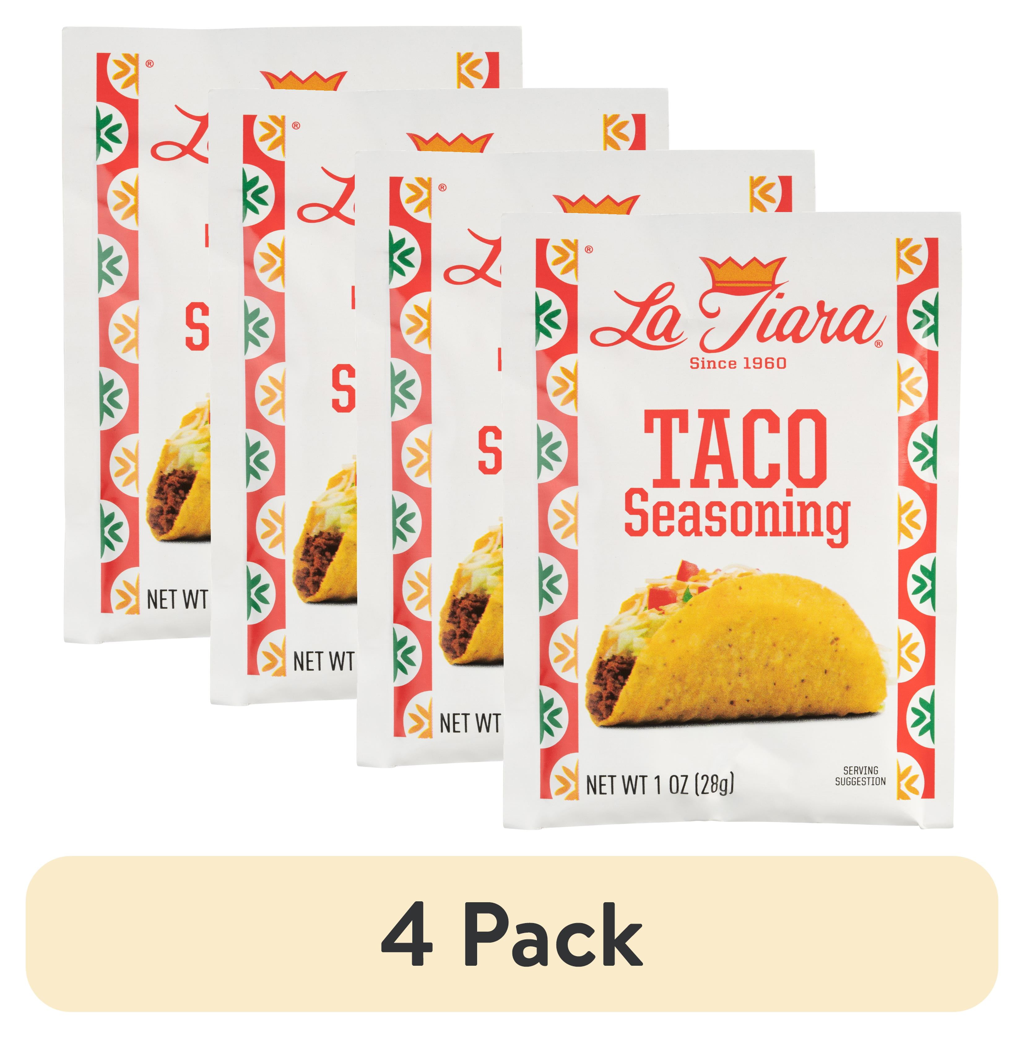 (4 pack) La Tiara Authentic Mexican Taco Seasoning, 1-Ounce Packet ...