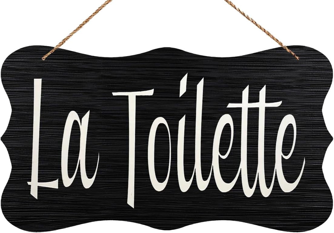 La Toilette Wood French Bathroom Restroom Sign Wooden Sign For Room ...