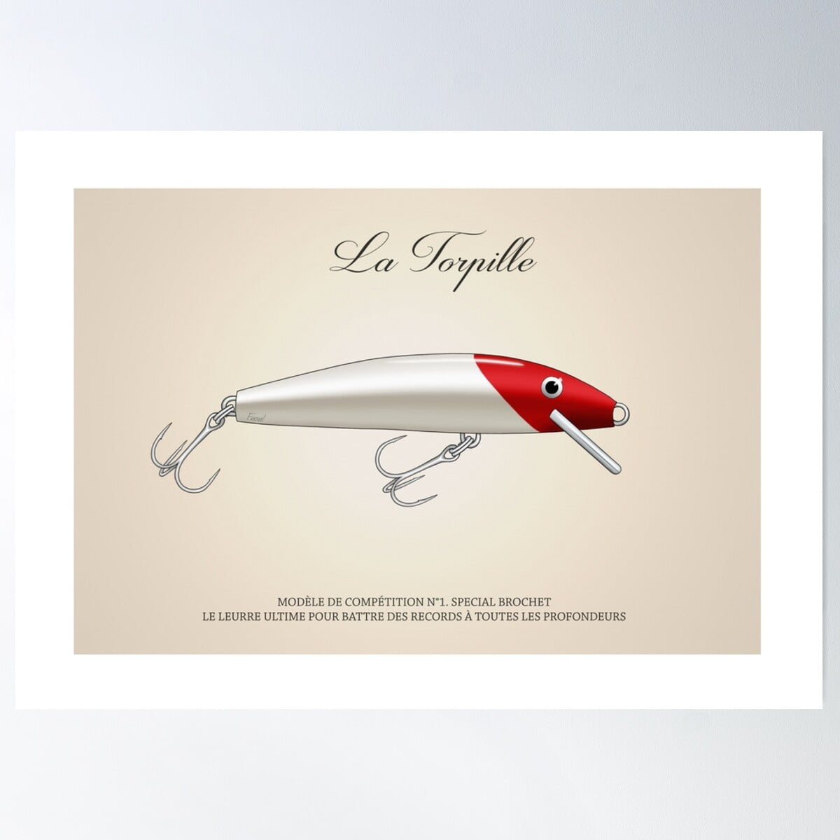 La Torpille - Fishing Lure Poster Wall Art, Modern Wall Decor For ...