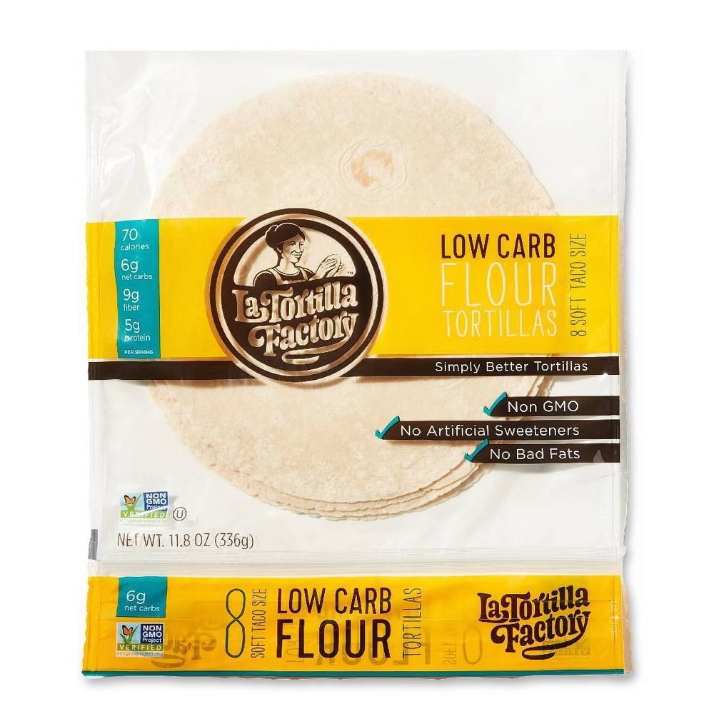 La Tortilla Factory, Low Carb Flour Tortillas, Soft Taco Size, 4g Net ...