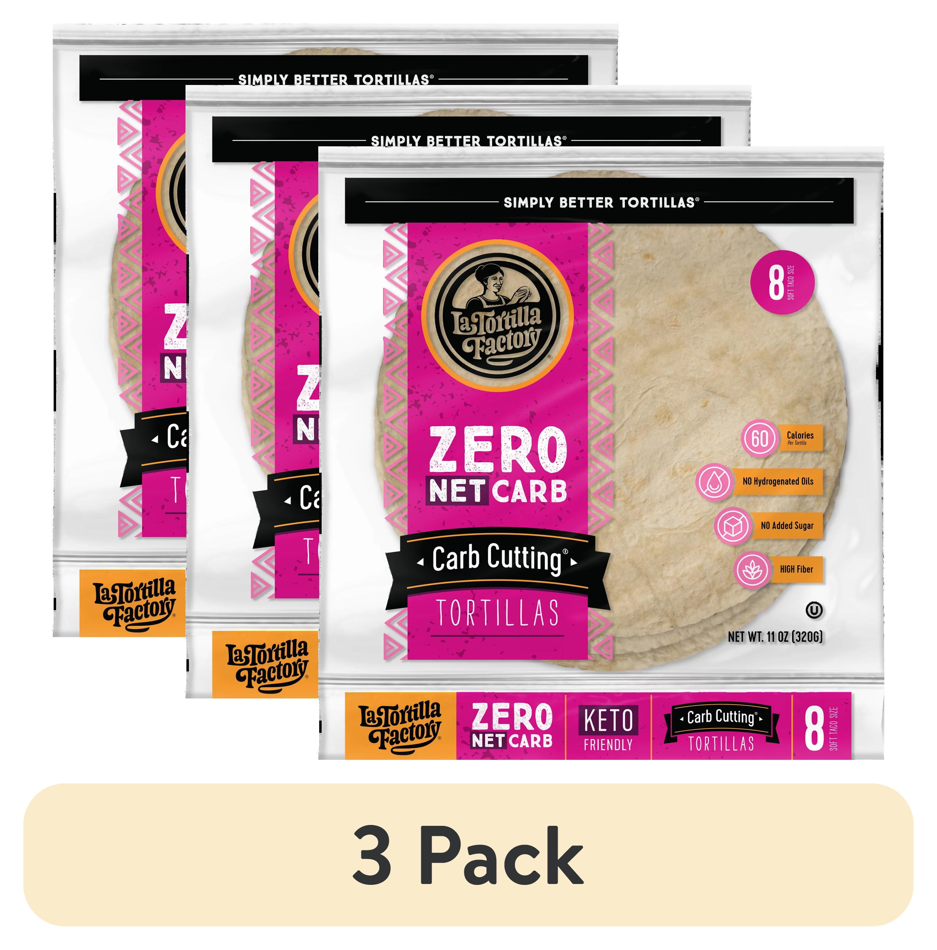 (3 pack) La Tortilla Factory Carb Cutting Zero Net Carb Flour Tortillas ...
